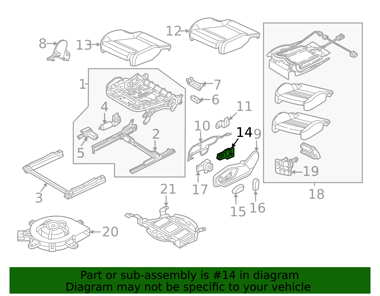 Power Seat Switch - OEM Multi-Function Adjuster | AutoNation Parts