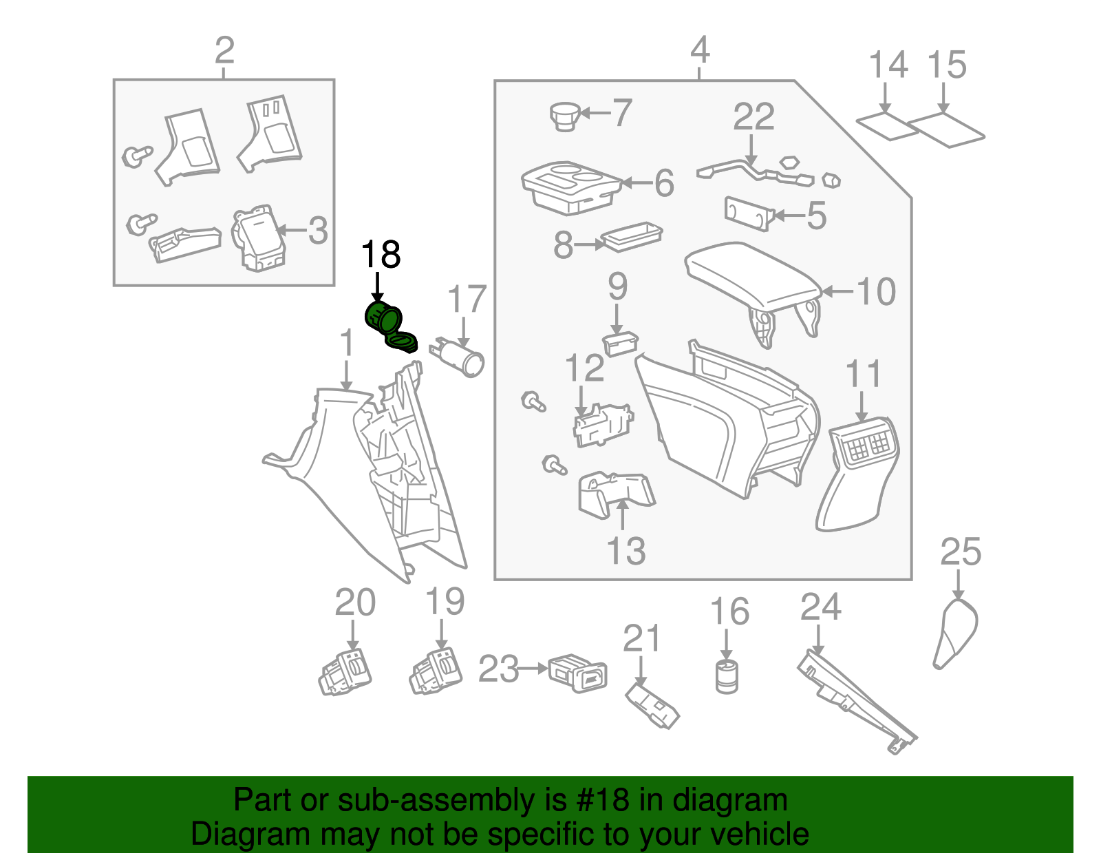 2004-2015 Toyota 2004-2015 Toyota - Power Outlet Cover 85535-AA010 ...