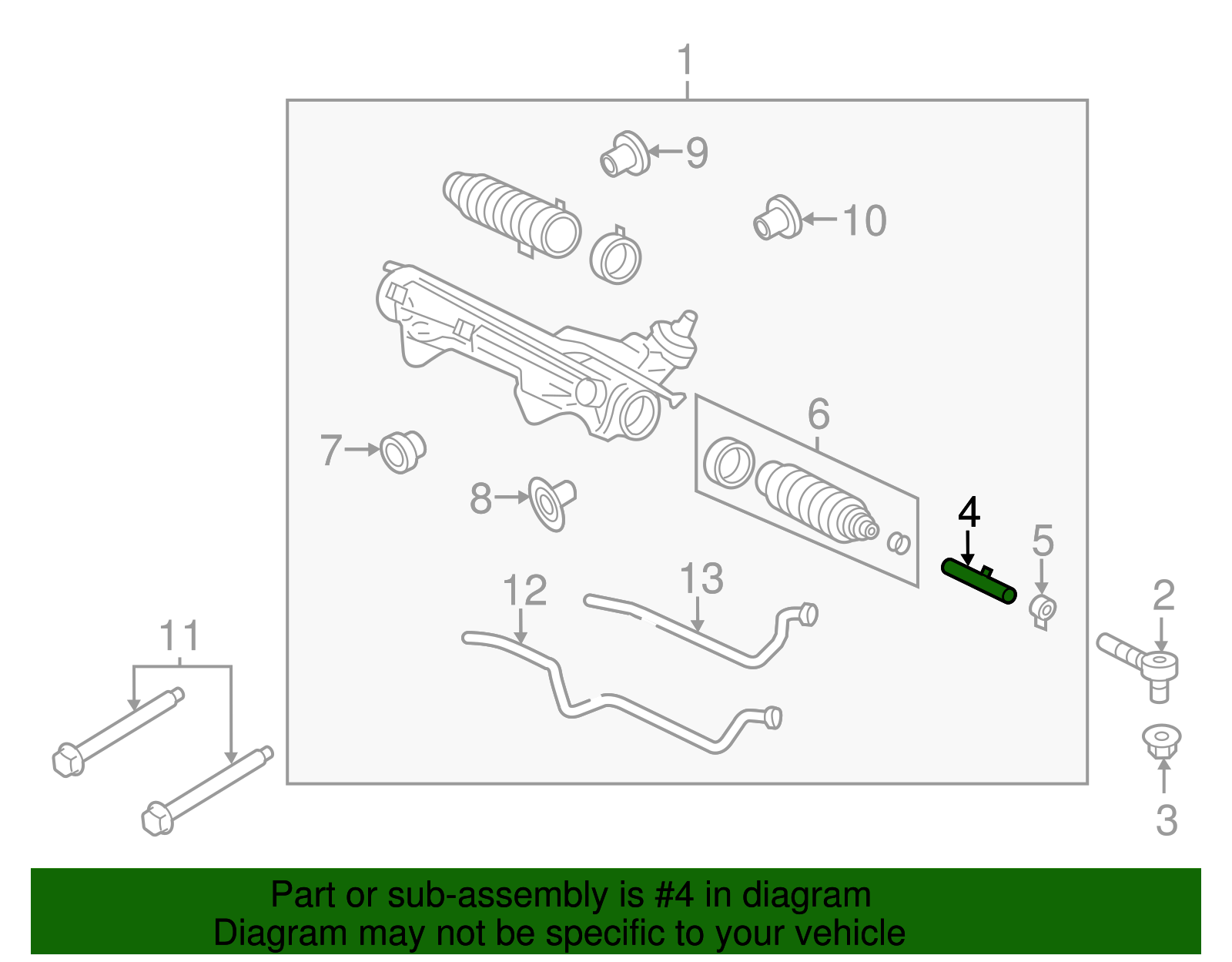 2007-2014 Ford | Inner Tie Rod | 9L3Z-3280-A | Walls' Ford Parts