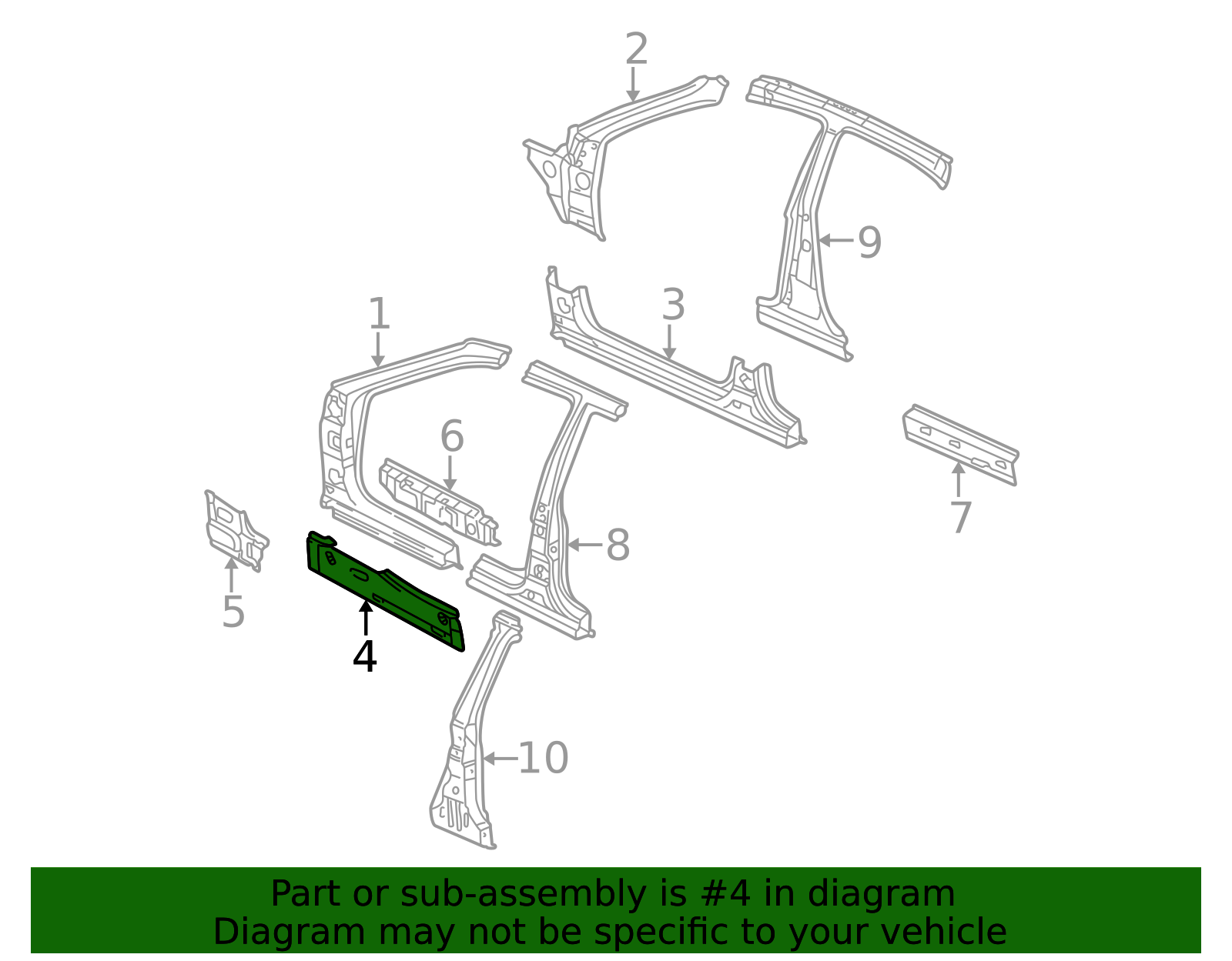 Hyundai Rocker Panel - Side Frame Protection Panel - Part #65180-38010 ...
