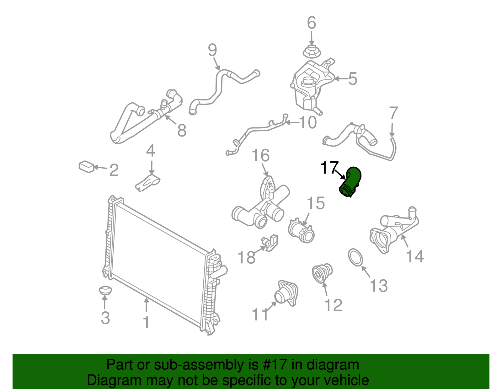 2001-2009 Ford Engine Coolant Hose 6E5Z-8A577-A | OEM Parts Online
