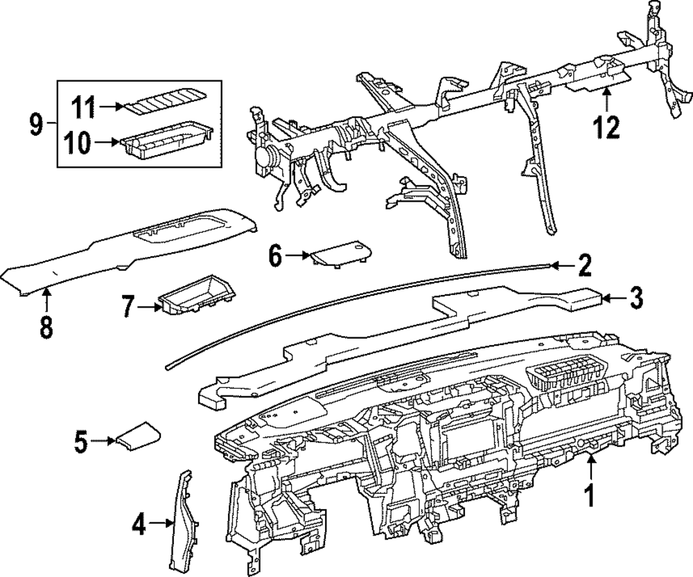 2022-2025 Toyota Instrument Panel Storage Compartment 55451-0C010 ...