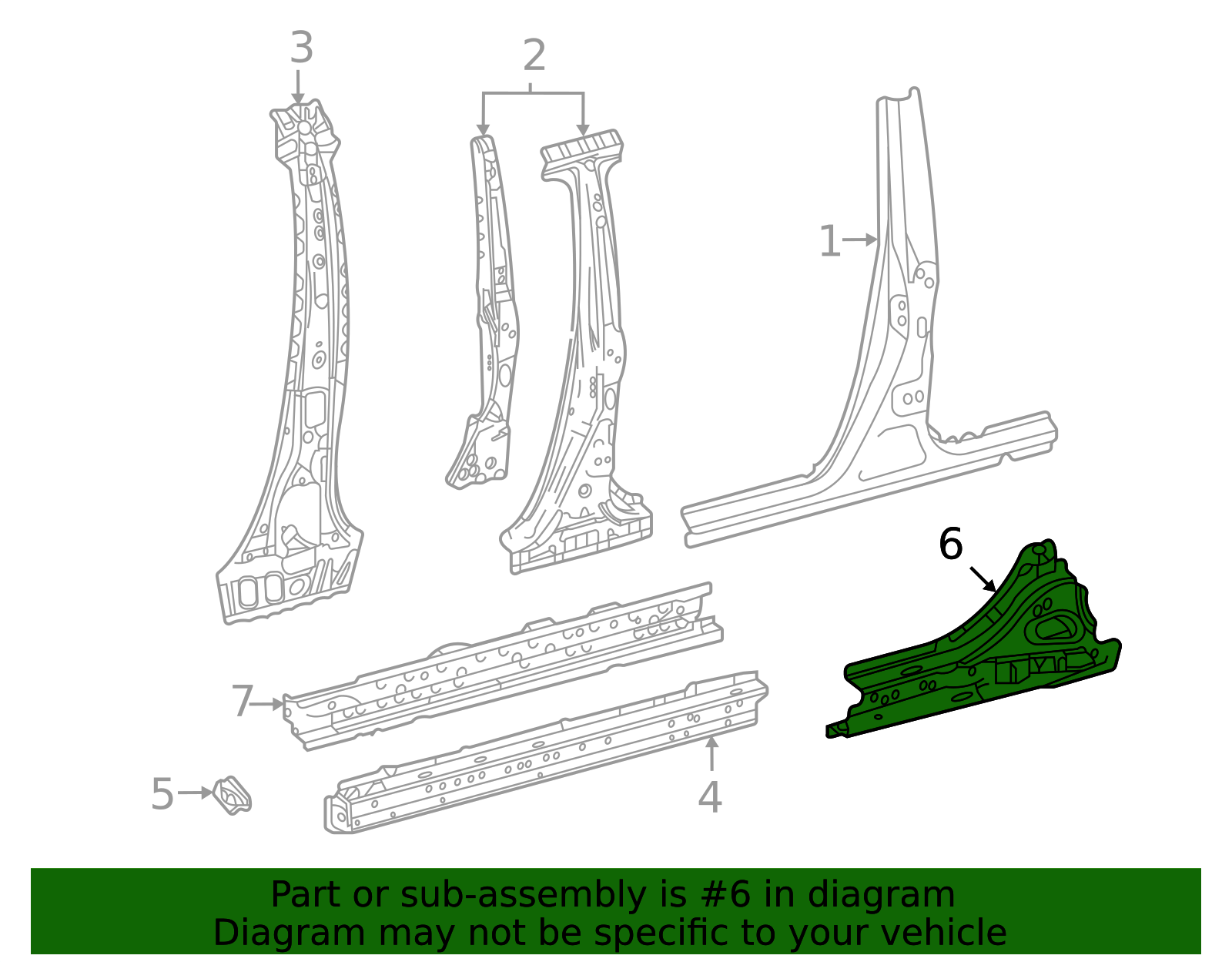 Rocker Panel Reinforcement Bracket 61408-62010 | Toyota Parts Center