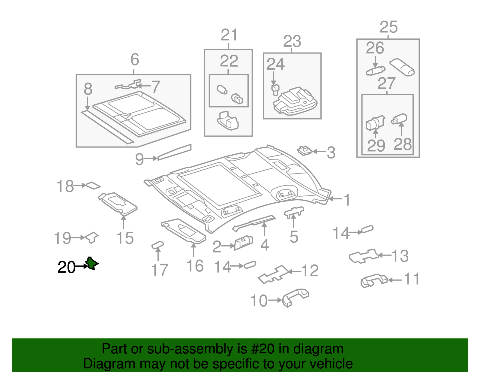 204-811-03-40-64-7E94 - Sun Visor Clip 2008-2018 Mercedes-Benz ...