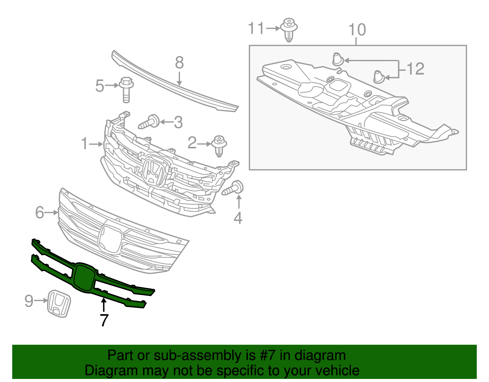 75103-TK8-A01 - Center Molding 2011-2013 Honda Odyssey | Honda Parts Online