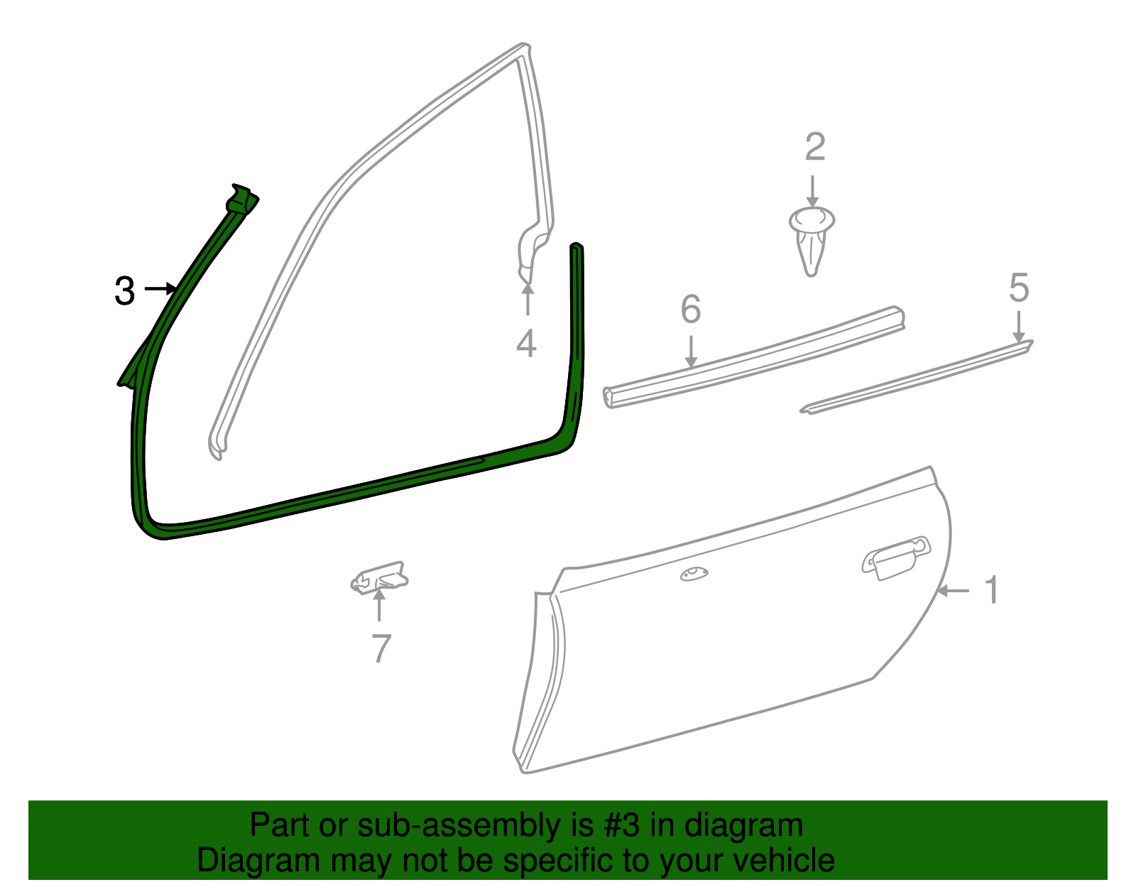 51-71-8-397-375 - Door Weather-Strip 1996-2002 BMW Z3 | BMWPartsDirect.com