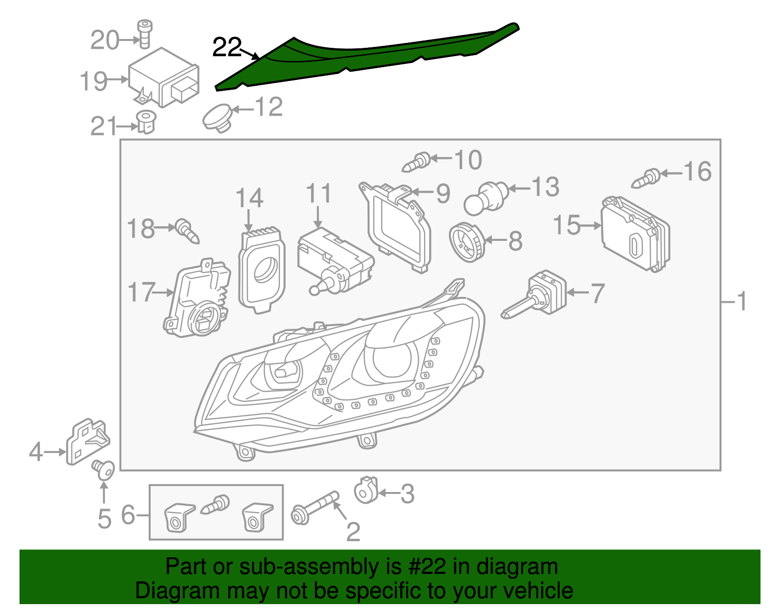 7P6-941-777-A - Headlamp Cover 2011-2017 Volkswagen Touareg ...
