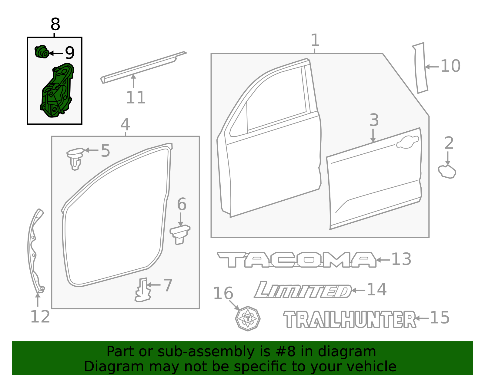 2024-2025 Toyota Tacoma Water Deflector 67832-AK010 | Toyota Parts Center