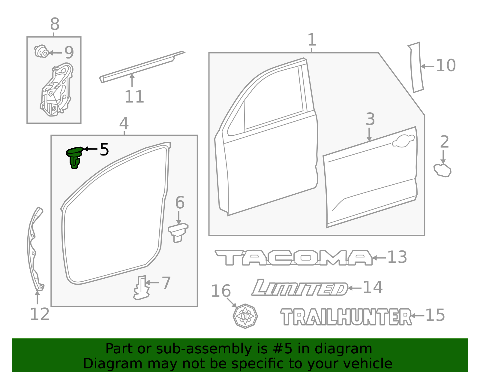 67867-52040 - Door Weather-Strip Retainer - 2000-2019 Toyota | Nucar ...