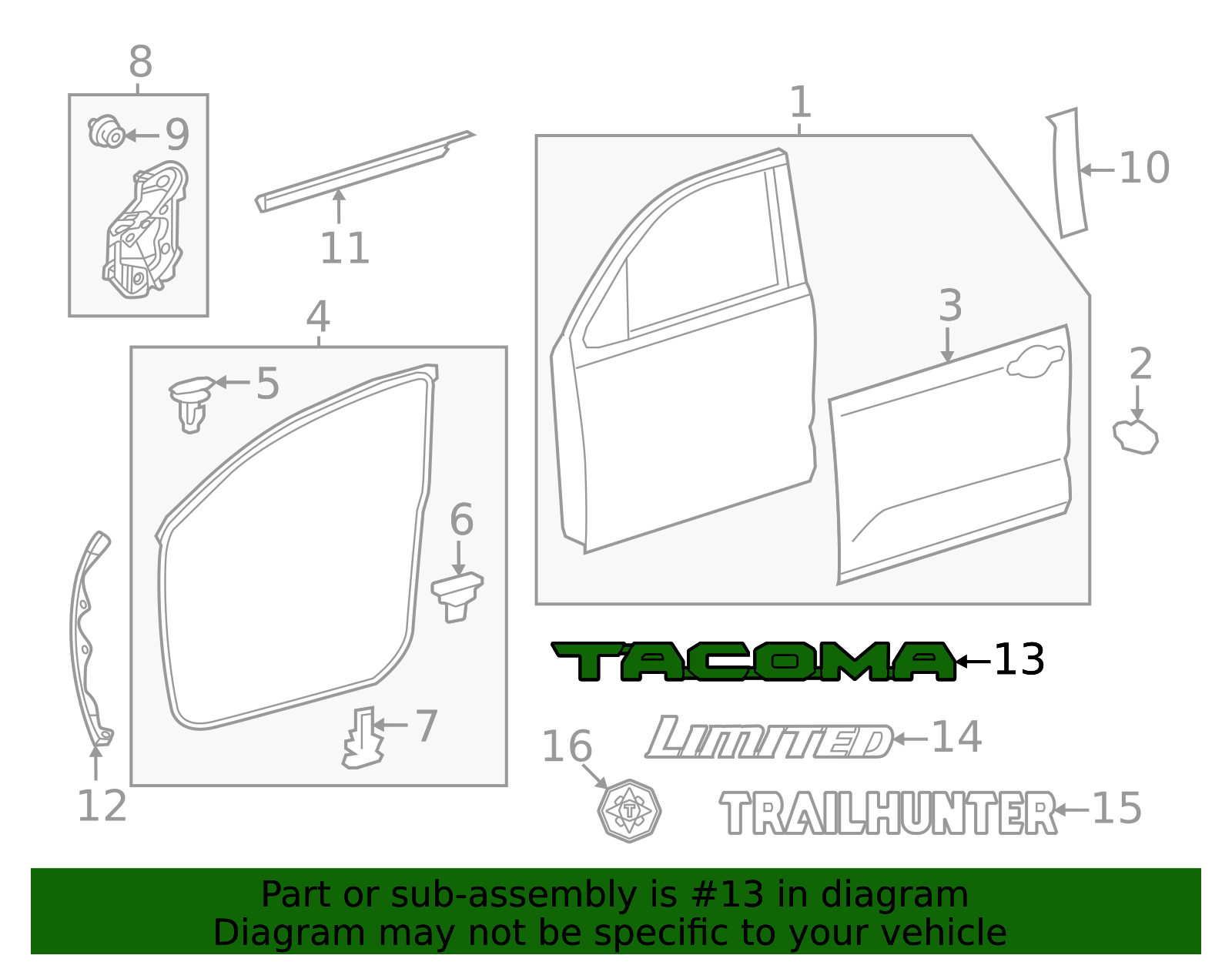 Door Emblem 75444-AK020 | Toyota Parts Center