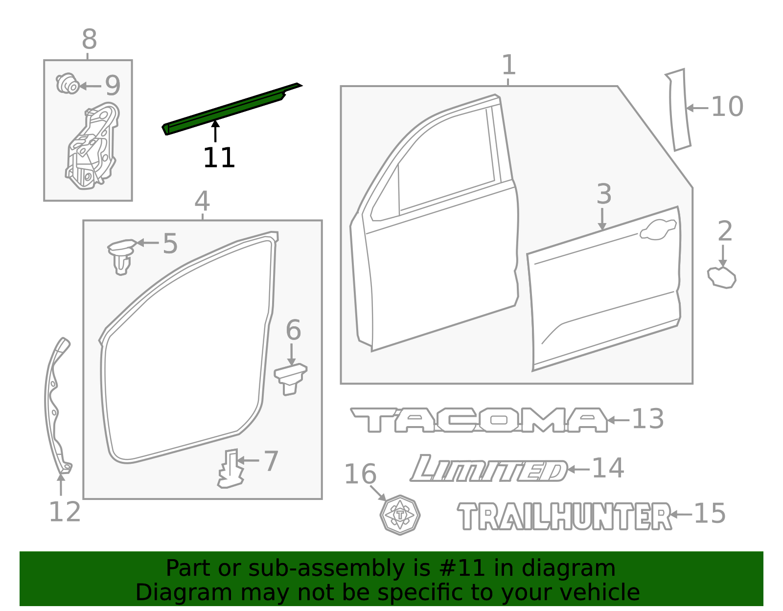 Genuine Official Toyota Belt Molding part# 75710-AK010 for 2024-2026 ...