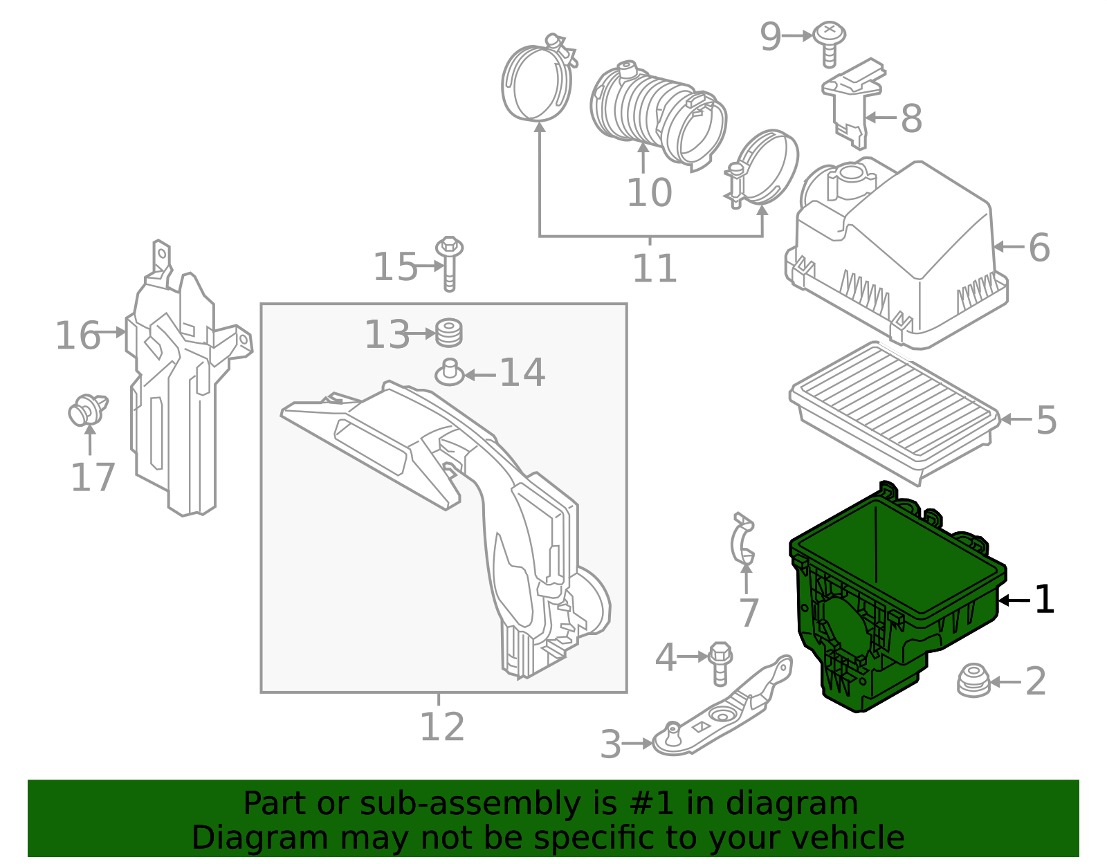 2021-2025 Mazda 3 | Air Filter Housing | PX1N-13-3AY | Mazda Online Parts