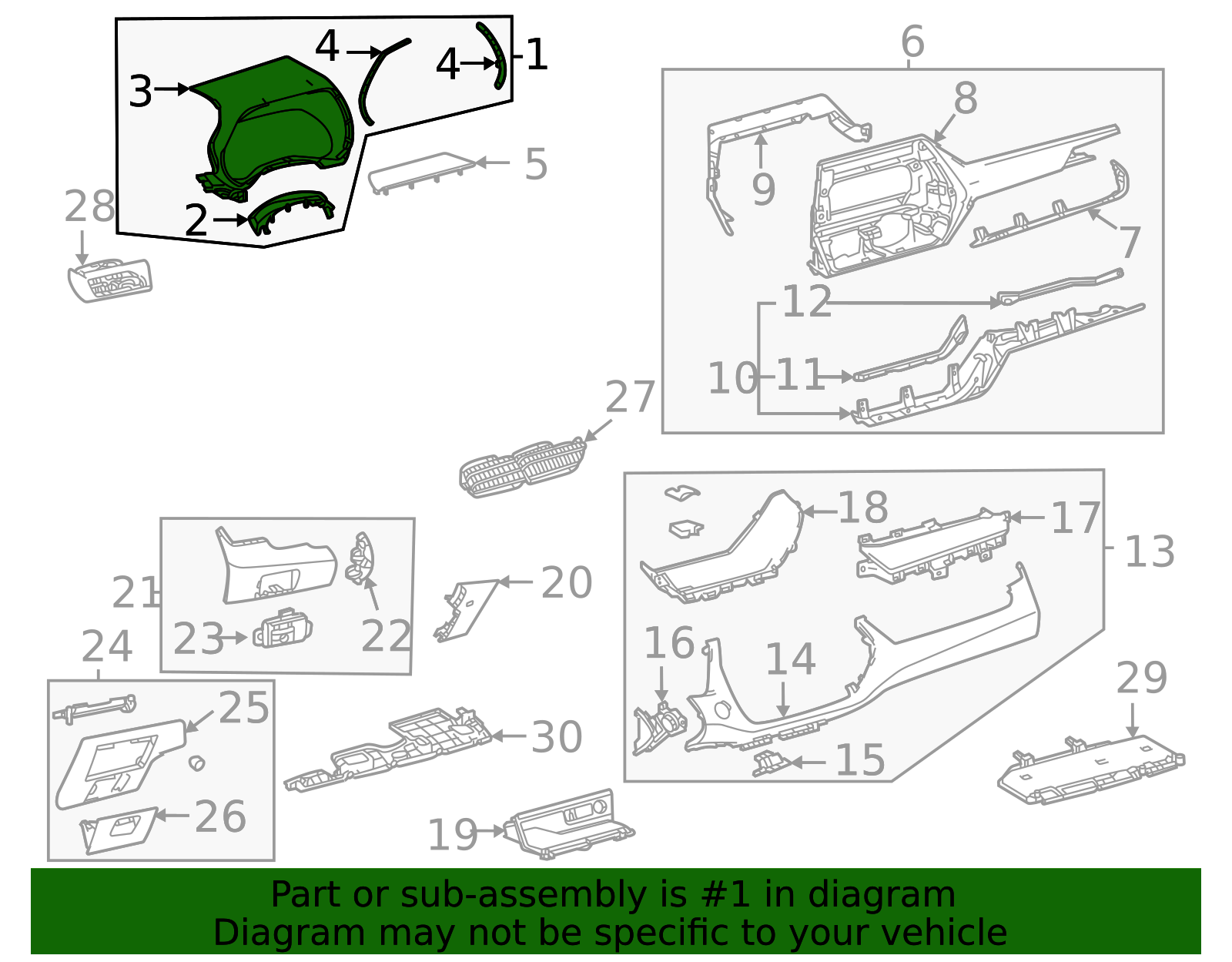 55410-0E250-C0 - Cluster Panel 2023-2025 Toyota Highlander | Toyota San ...