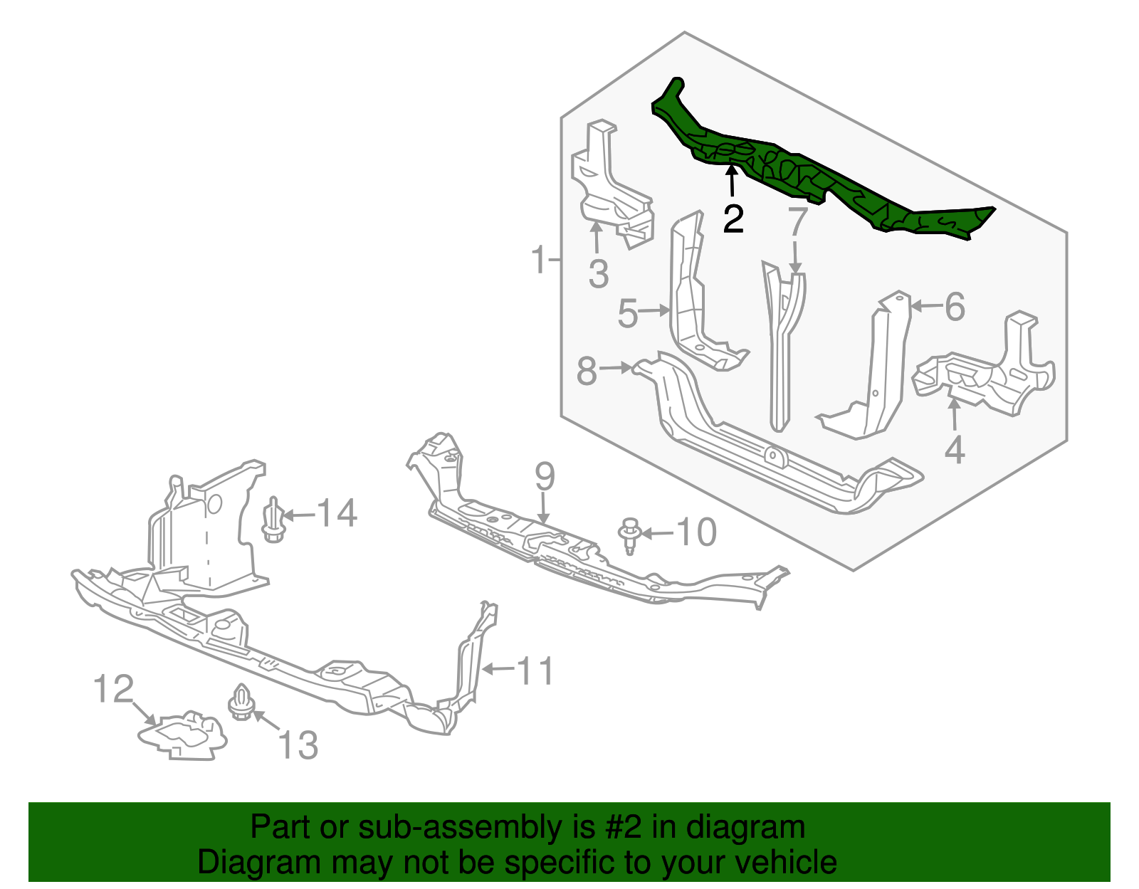 04602-SJC-A00ZZ - 2006-2014 Honda Ridgeline - Frame Set Front Bulkhead ...