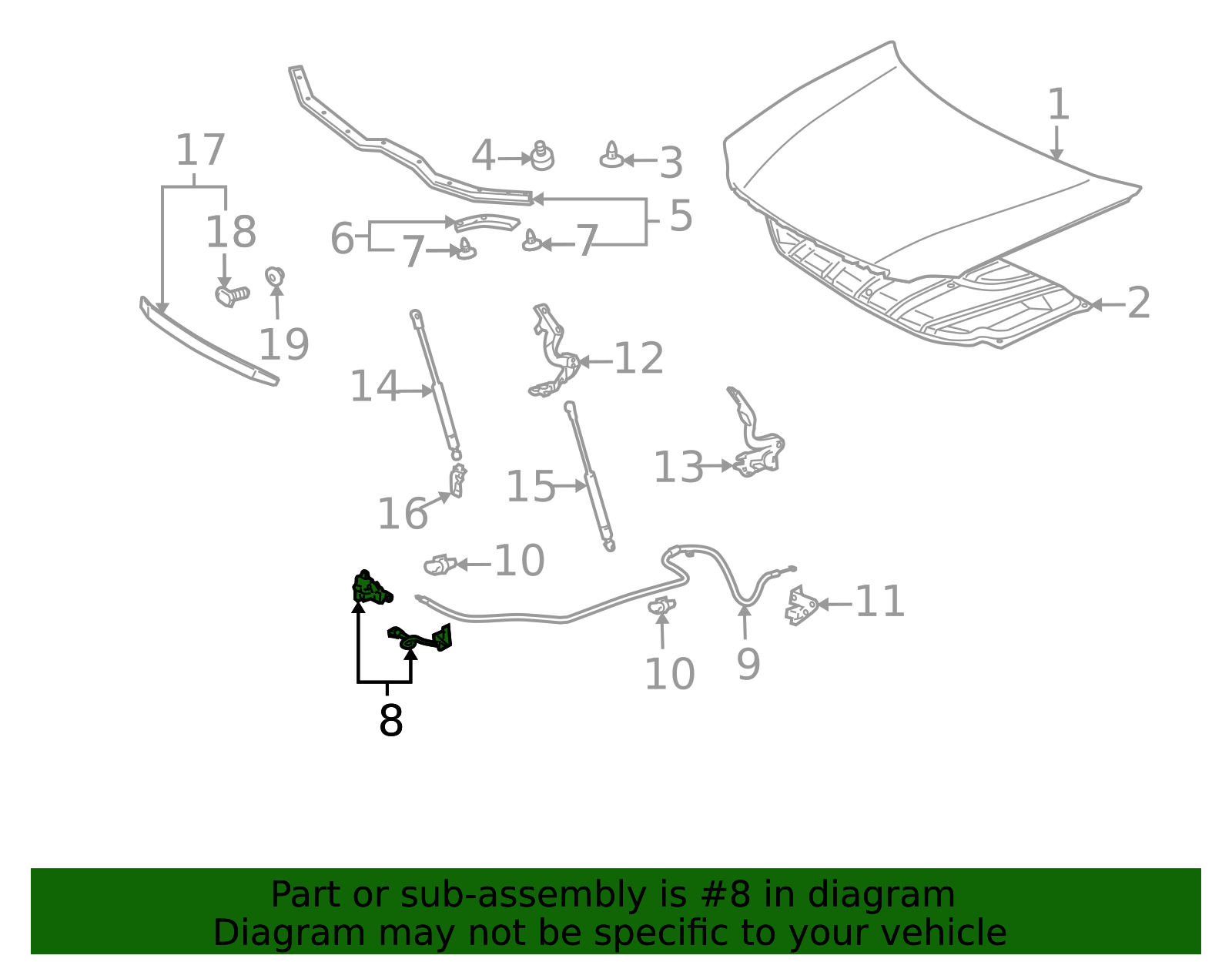 53510-AC060 - High-Quality Hood Latch for 2005-2012 Toyota Avalon ...