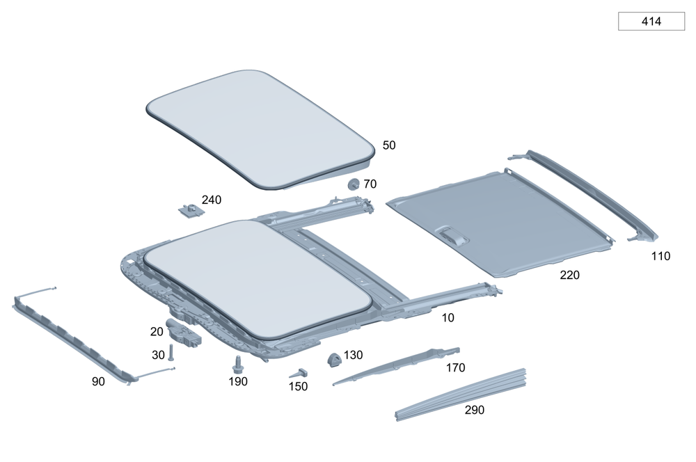 1995-2026 Mercedes-Benz Trim, Slid.-Tilting Roof 205-780-02-40-64 | MB ...