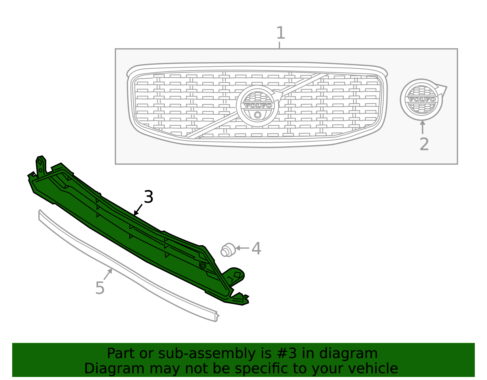 Genuine Lower Grille for 2020-2025 Volvo V60 Cross Country | Part ...