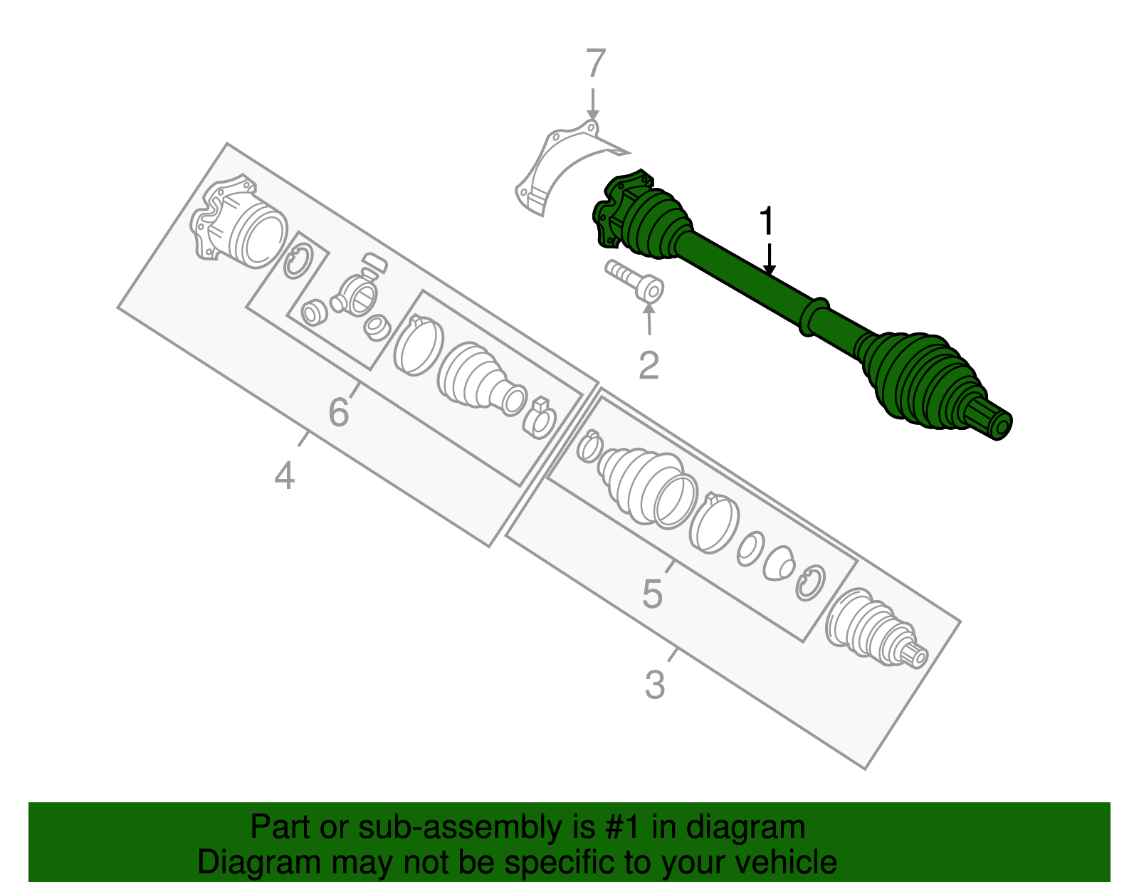 2006-2007 Audi A3 Quattro Axle Assembly 1K0-407-453-MX | OEM Parts Online