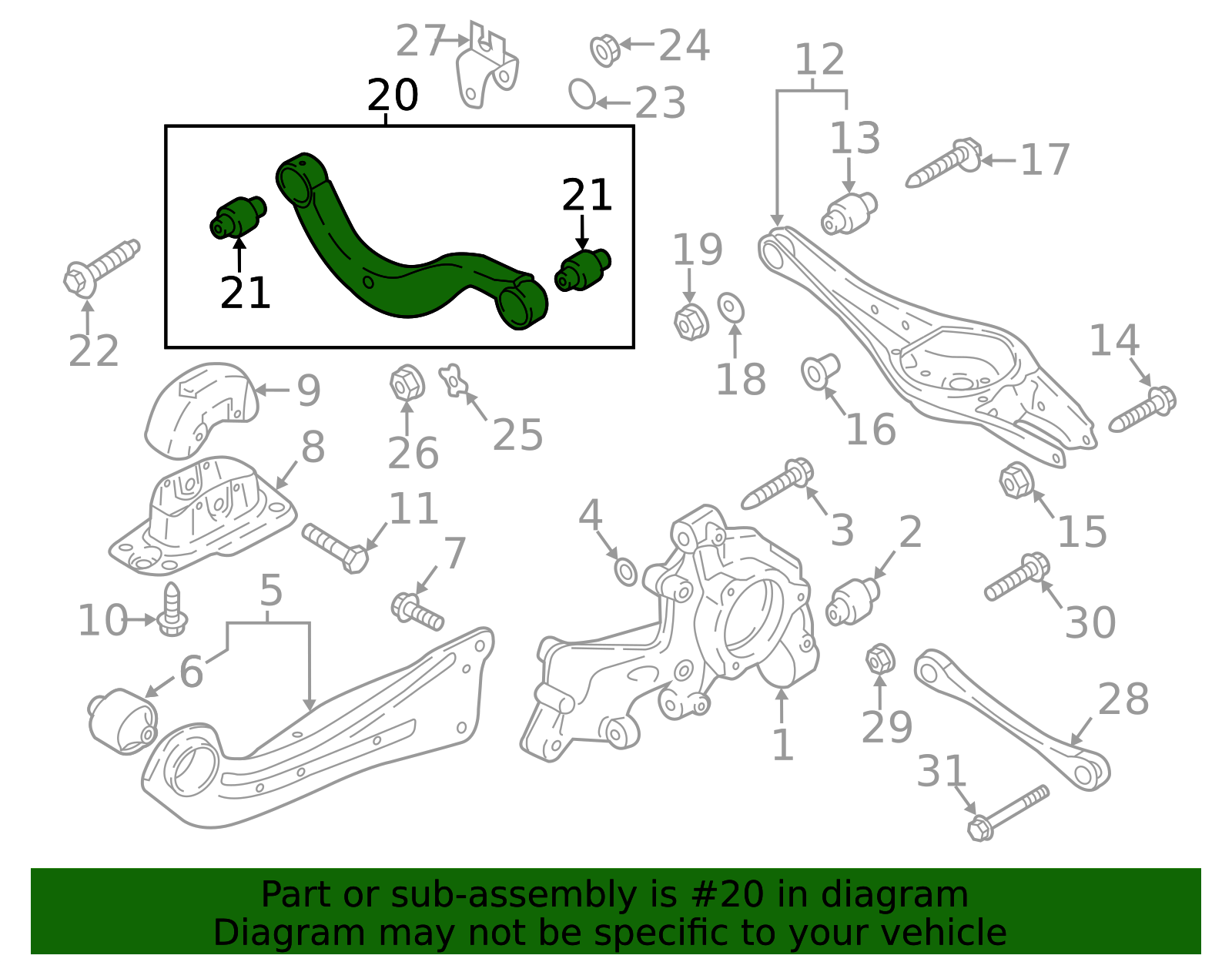 2015-2024 Volkswagen Upper Control Arm 5Q0-505-323-D | VW Direct Auto Parts