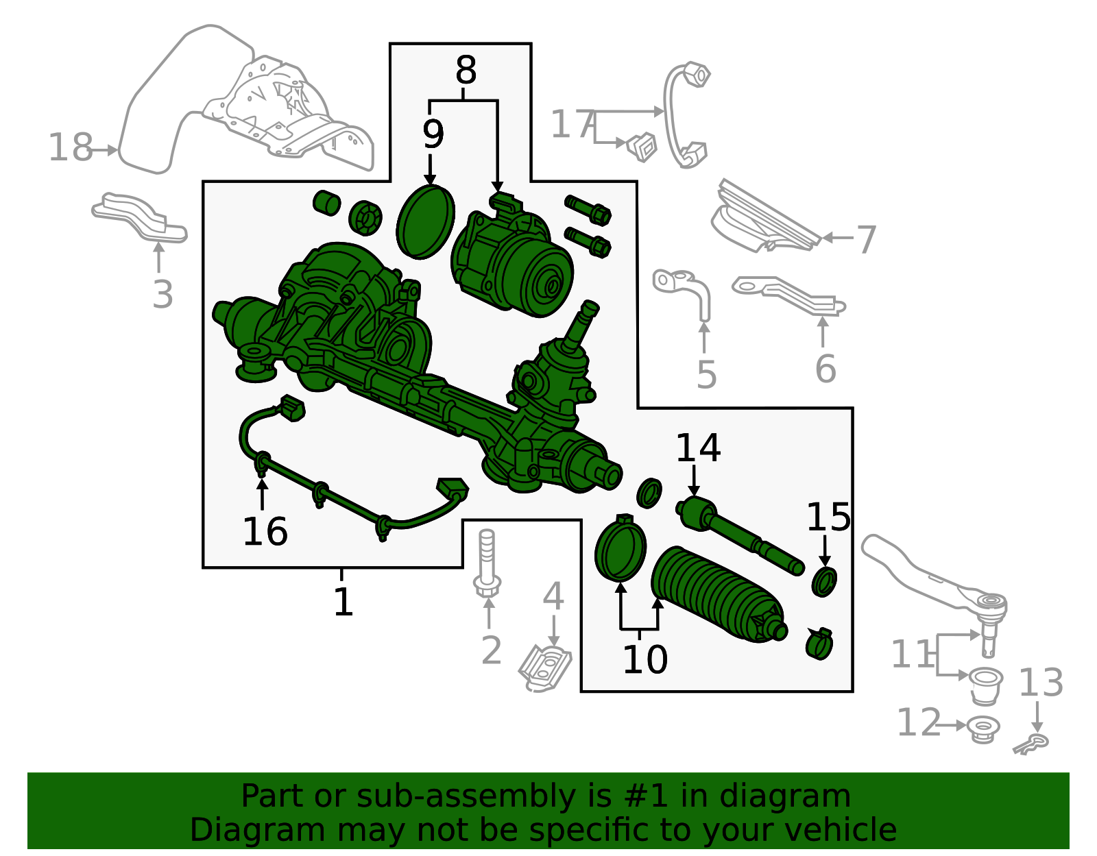 53620-TGH-A10 - 2017-2018 Honda Civic - Rack Assembly Power Steering ...
