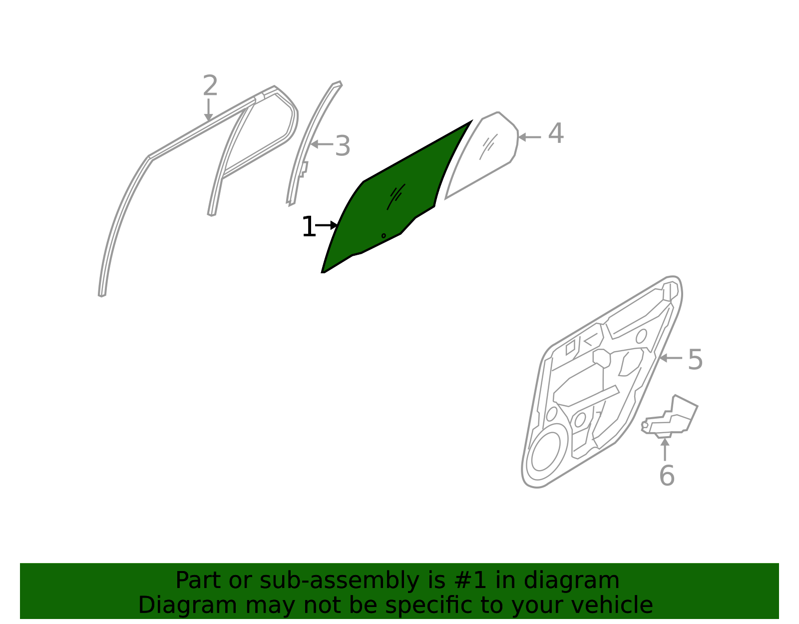 83421-1D000 - Door Glass 2007-2010 Kia Rondo | Kia.Parts Store