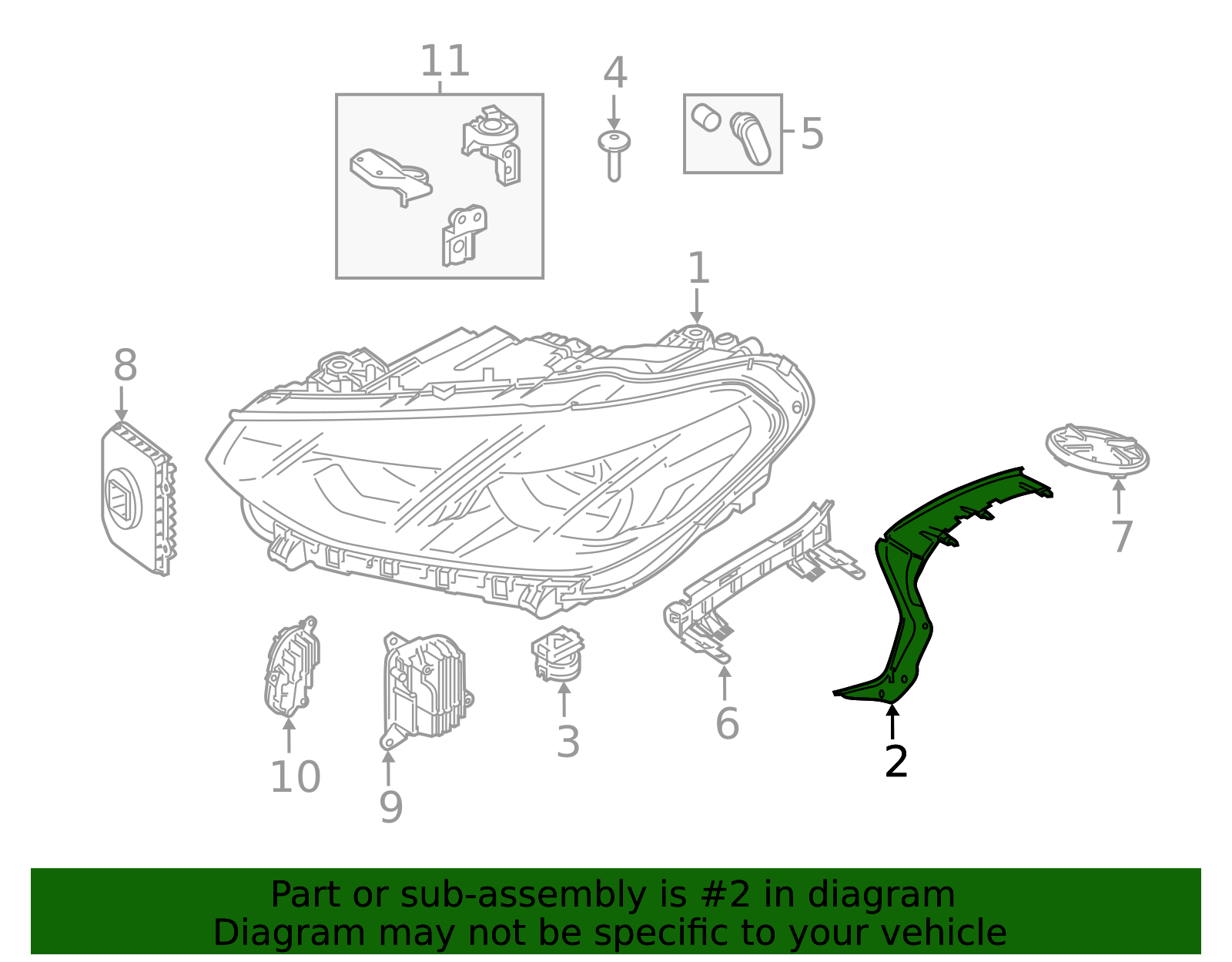 63117466104 - Headlamp Assembly Gasket (63-11-7-466-104) | BMW of South ...