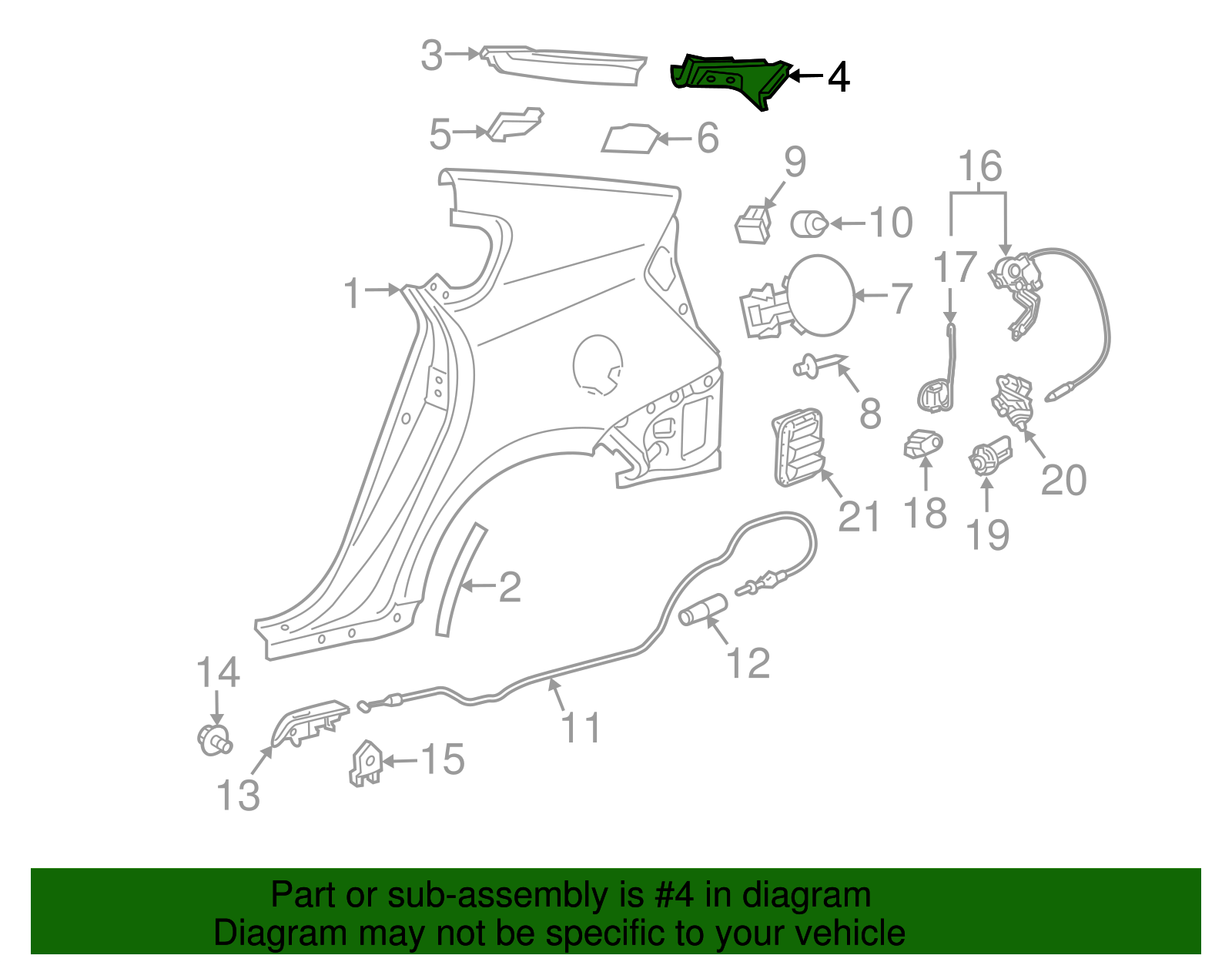 2010-2015 Toyota Gutter Extension 61626-47040 | Toyota Parts Center