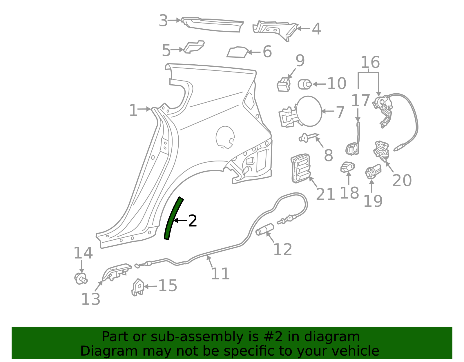 58745-47020 - Quarter Panel Protector - 2010-2015 Toyota | OEM Genuine ...