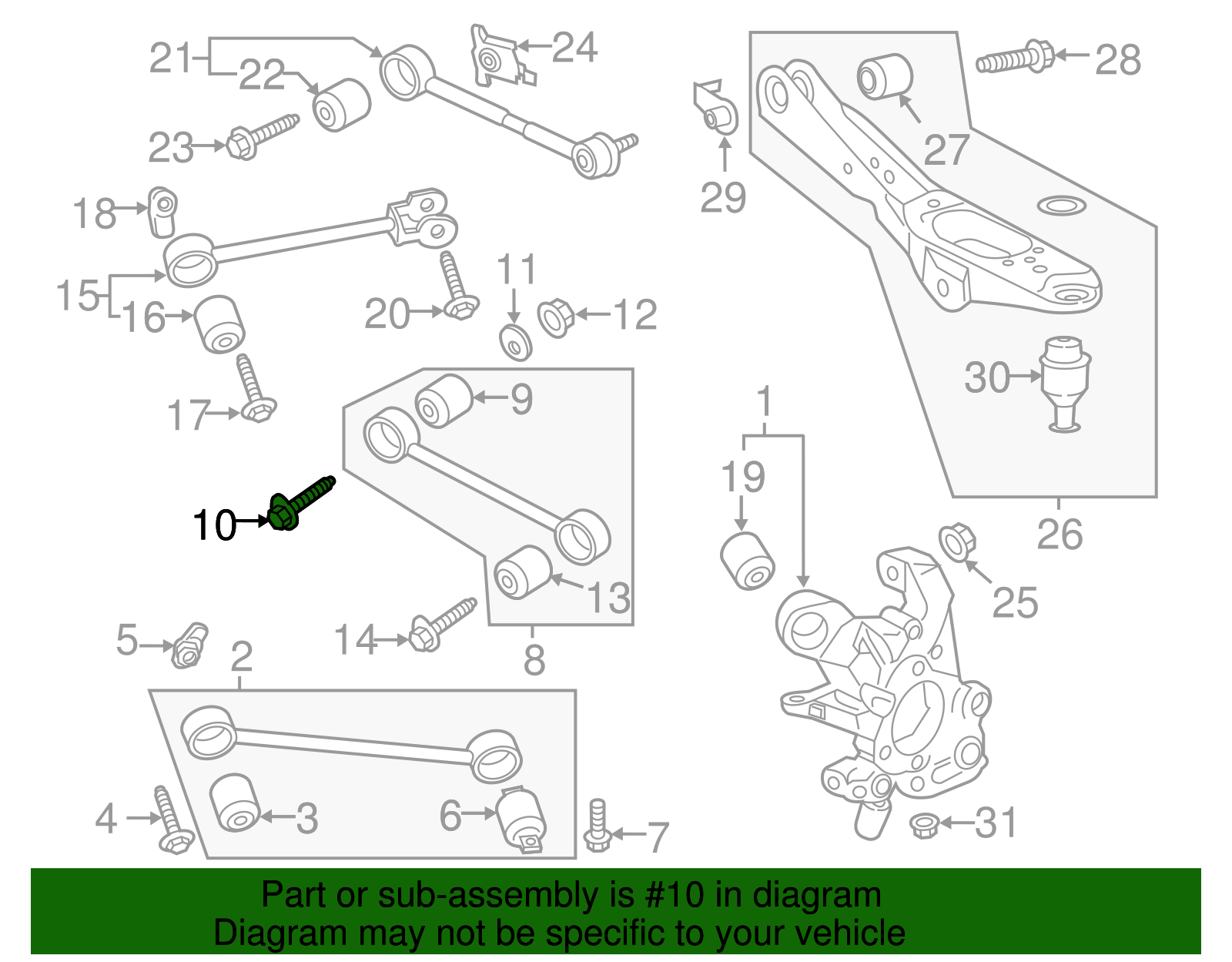 2007-2024 Ford Ft Lower Control Arm Bolt W713339-S439 | Ford OEM Parts ...