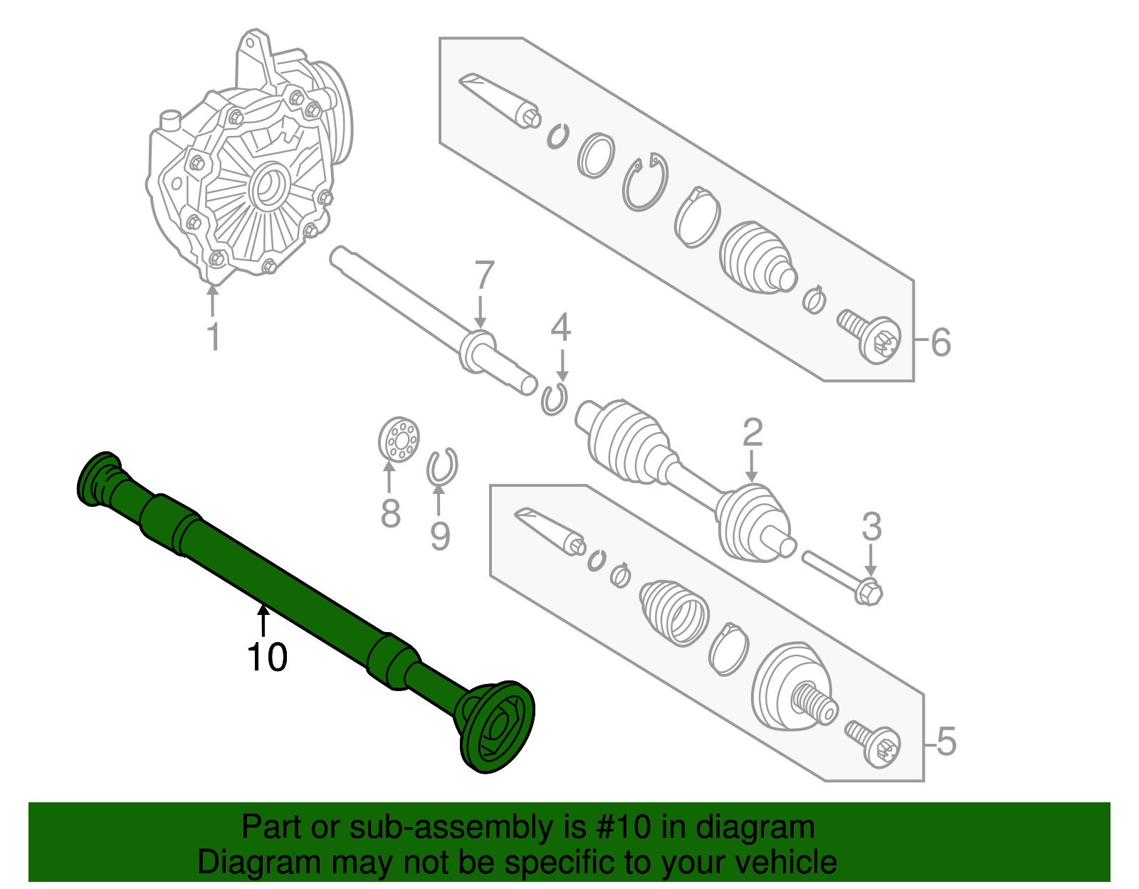 Genuine OEM Propeller Shaft, Front | 204-410-67-01 | Fits Select 2007 ...