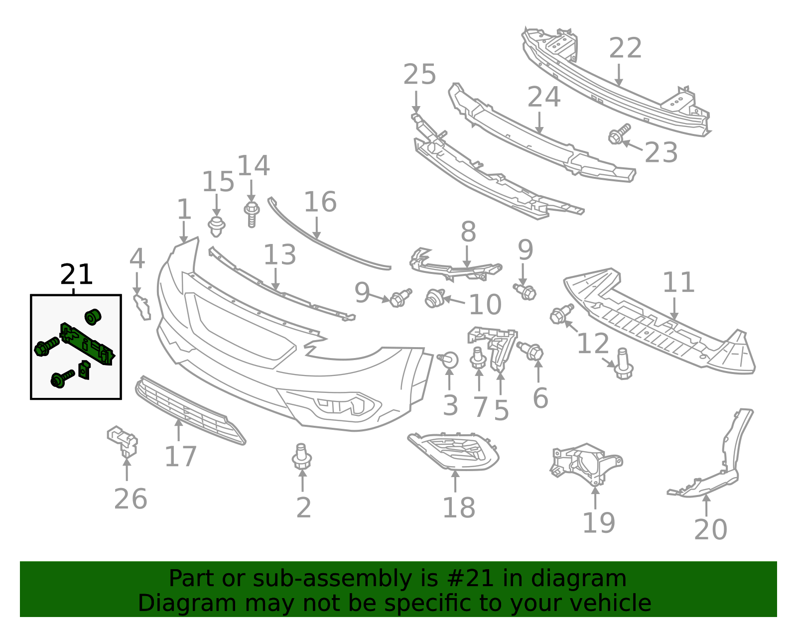57751VC210 - 2022-2024 Subaru WRX - License Bracket | Subaru Parts HQ