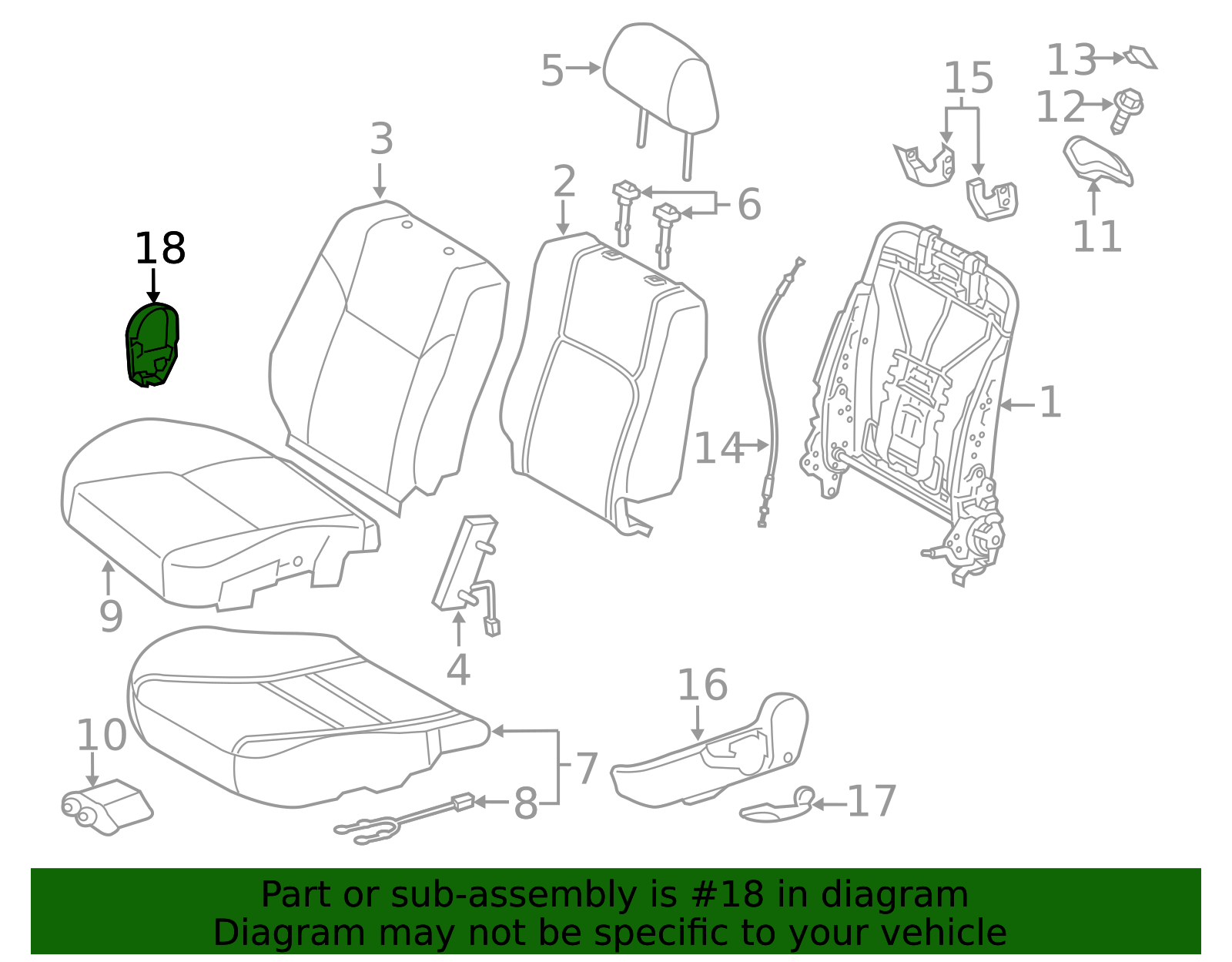 Toyota Seat Hinge Cover - Inner Pivot Trim - Part #71862-21040-B0 ...