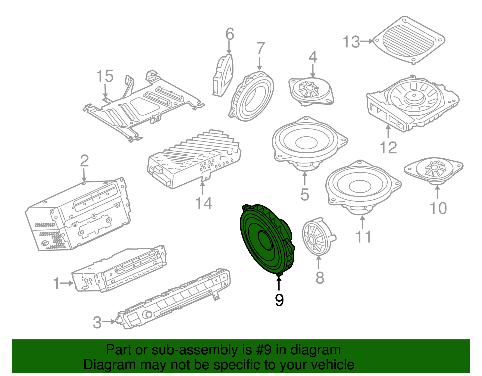 65139288769 - 2014-2021 BMW Speaker (65-13-9-288-769) | BMW of South ...