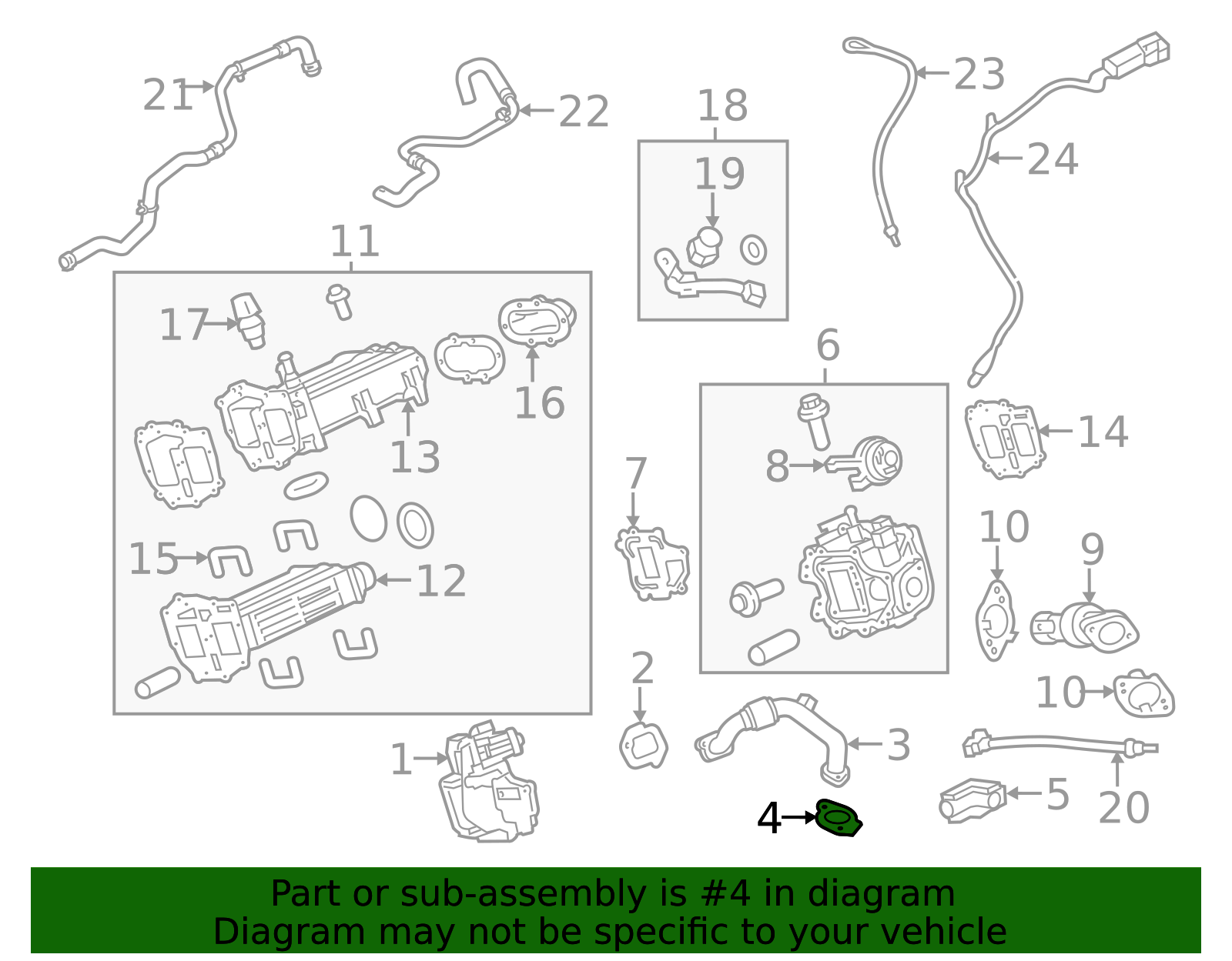 Ford Dealership 2014-2016 Ford Exhaust Gas Re-Circulation (Egr) Tube ...