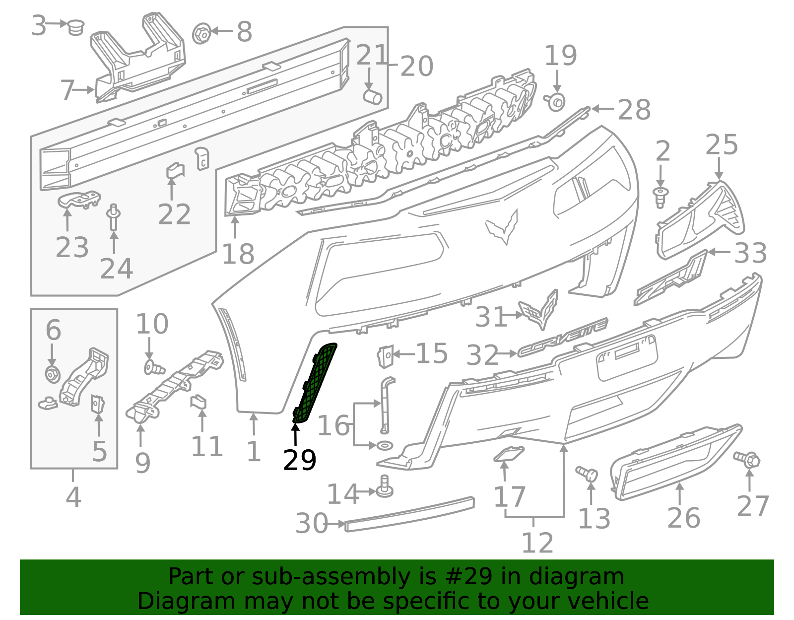 23254477 - Carbon Flash Metallic Passenger Side Rear Bumper Fascia ...