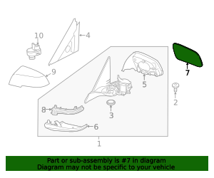 51167285010 - 2012-2020 BMW Mirror Glass (51-16-7-285-010) | BMW of ...