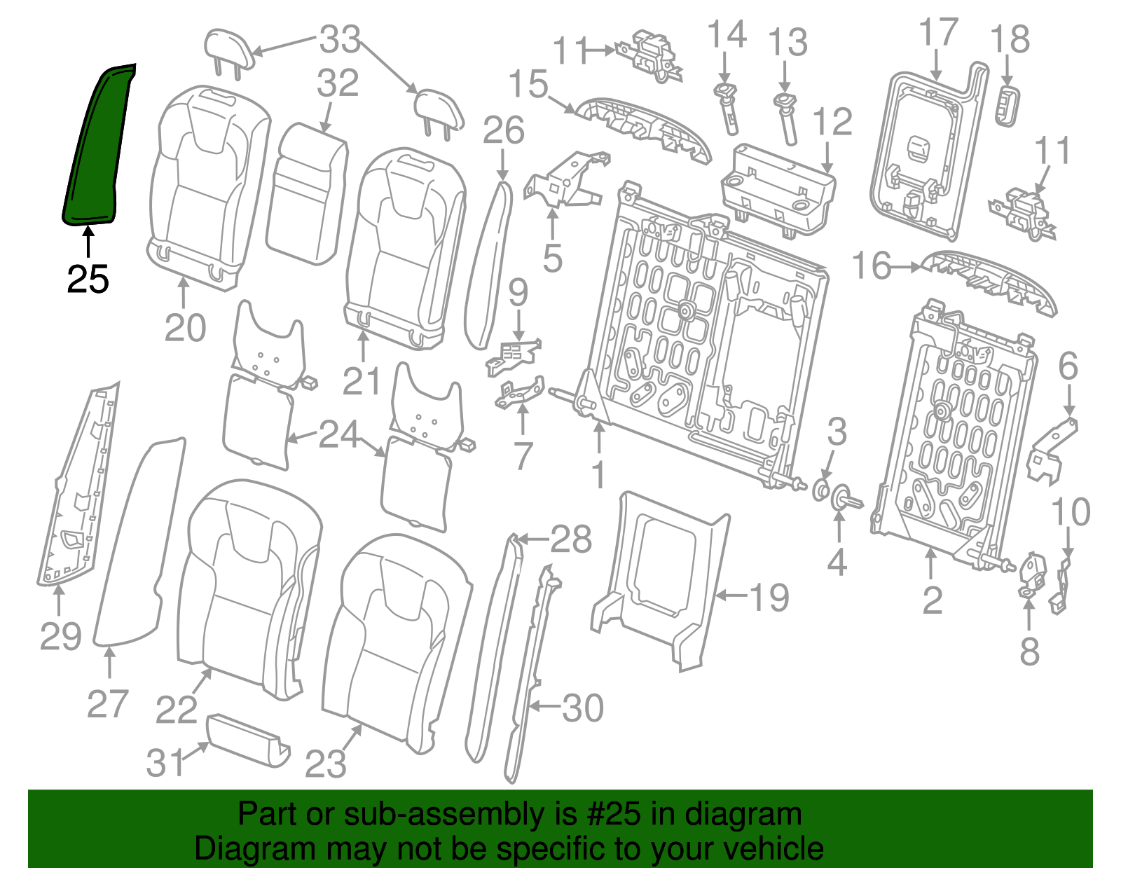 32329461 - 2018-2022 Volvo S90 - Bolster Cover | Volvo OEM Parts Direct