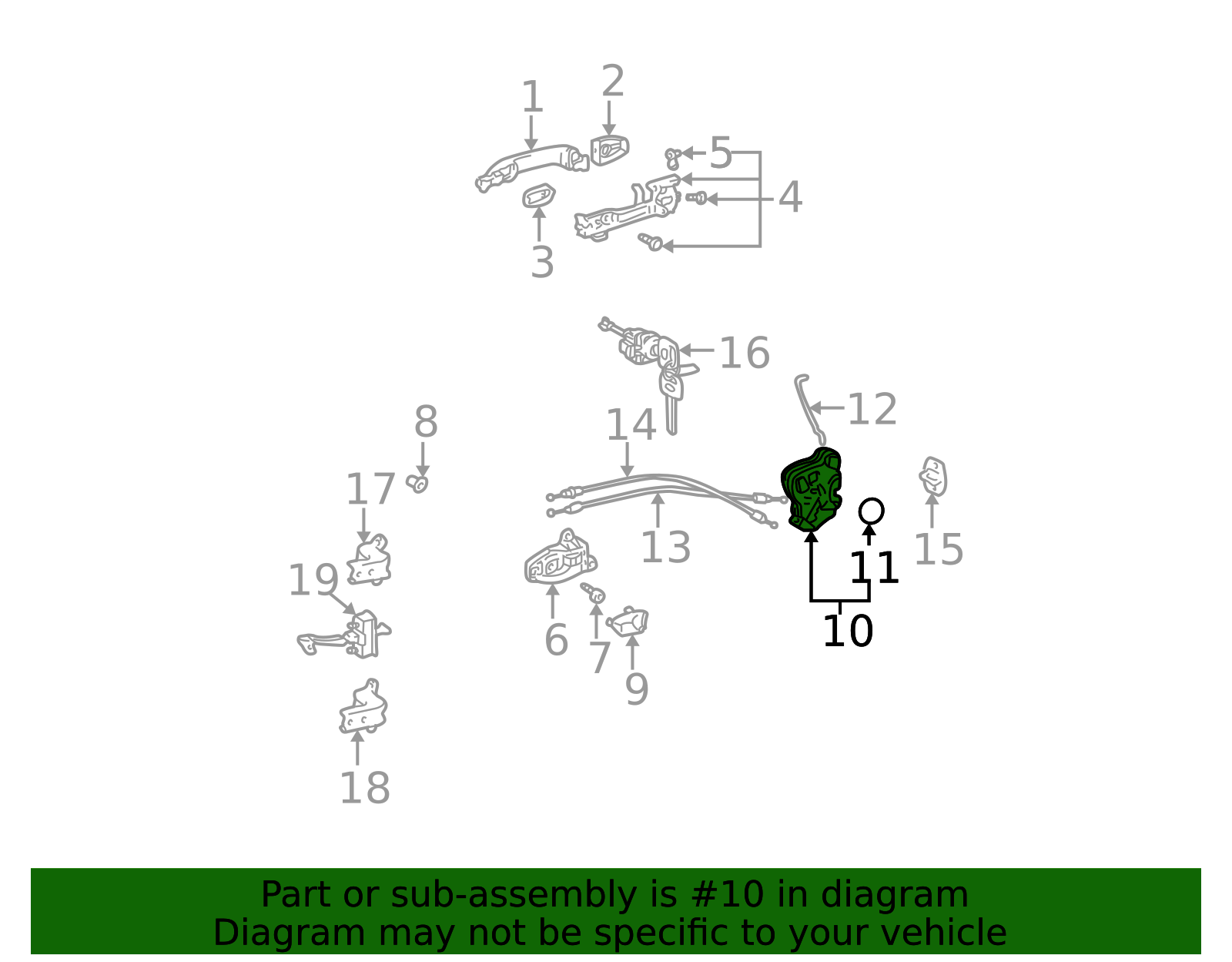 69030-33261 - Door Lock Actuator Motor 2003-2009 Toyota | National ...