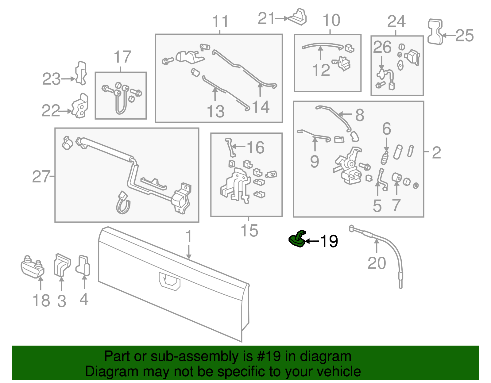 74815-SJC-A01 - Release Handle 2006-2025 Honda Ridgeline | Honda Parts ...