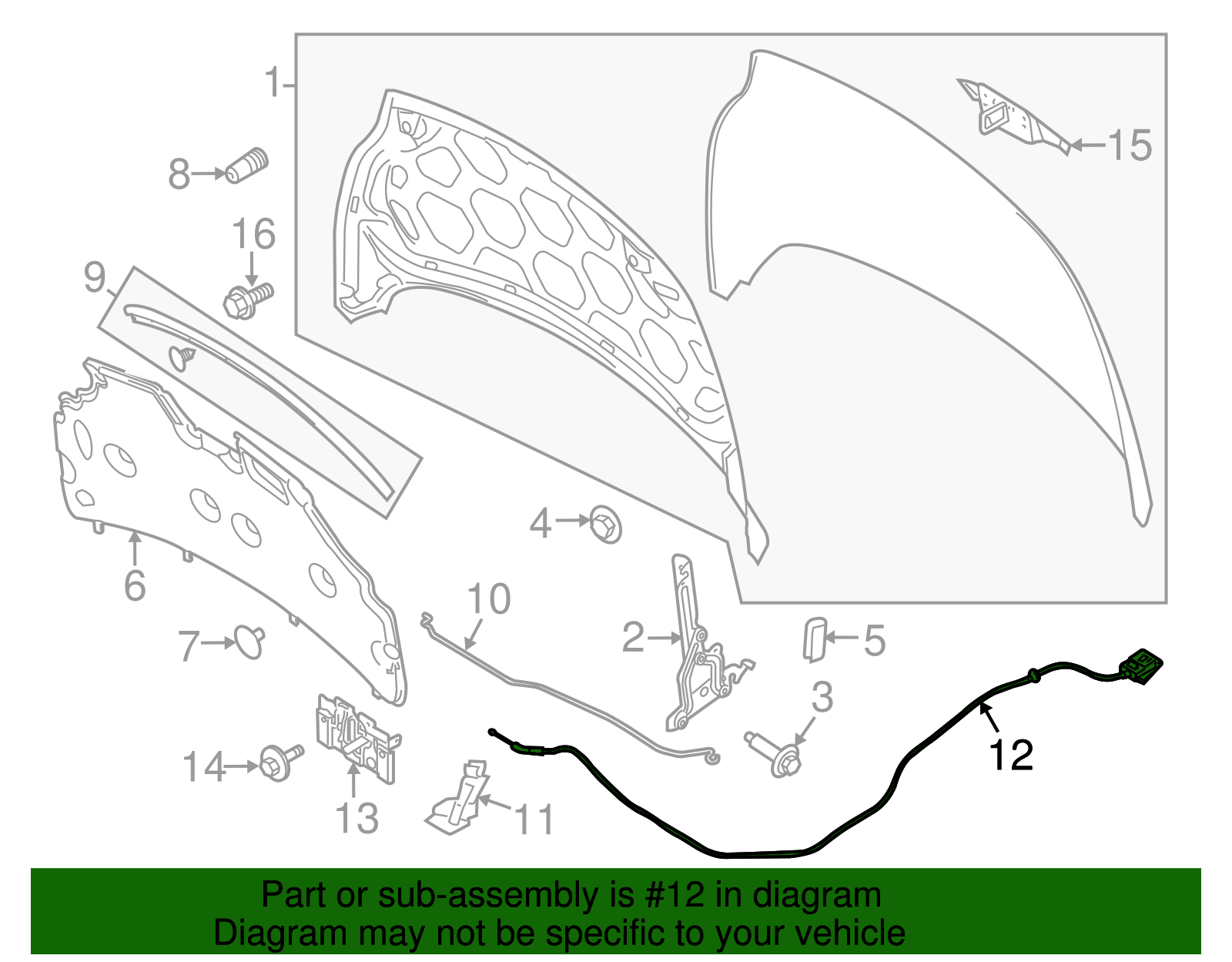 2014-2019 Ford Fiesta Release Cable D2BZ-16916-A | Miracle Ford Parts
