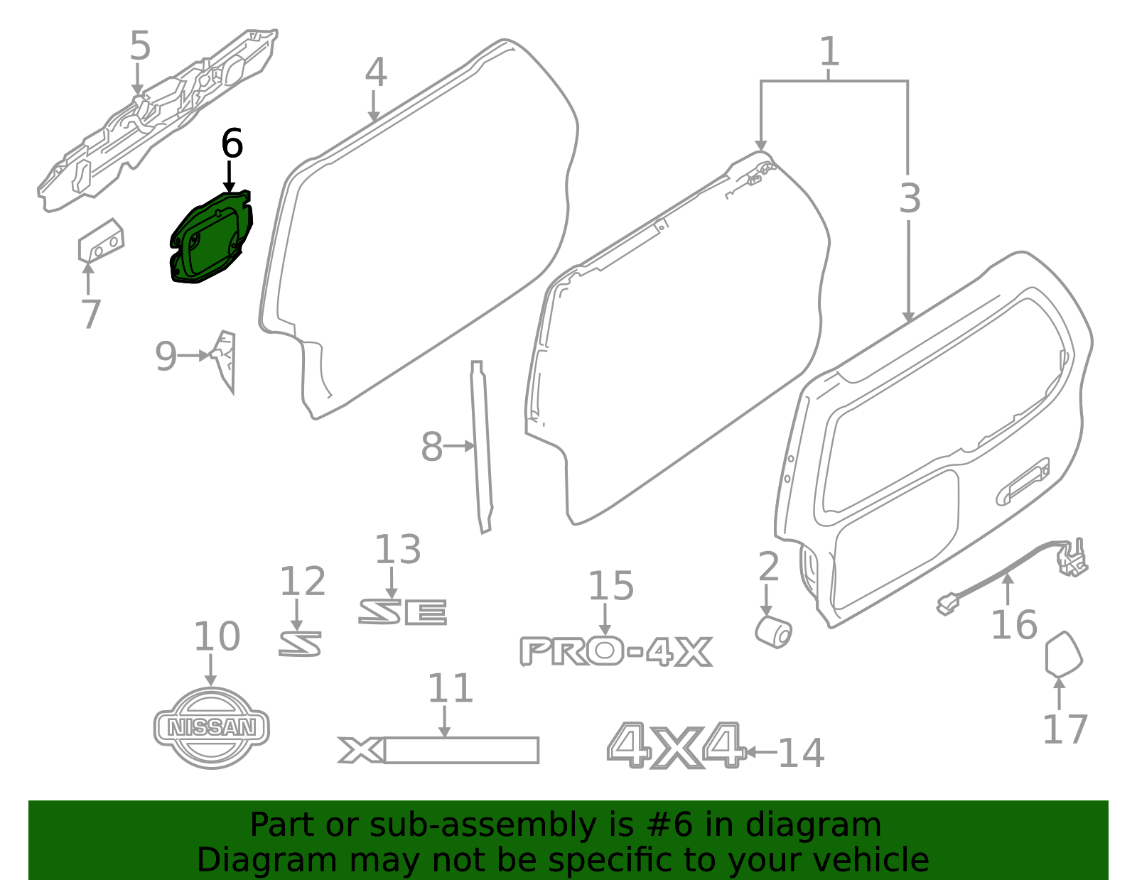 2005-2008 Nissan Xterra Screen 90860-EA01A | TascaParts.com