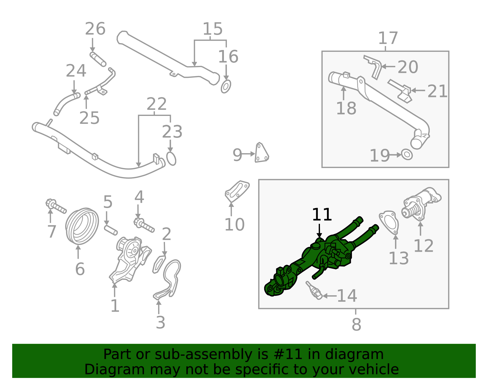 2017-2018 Genesis Thermostat Housing 25620-3L252 | QuirkParts