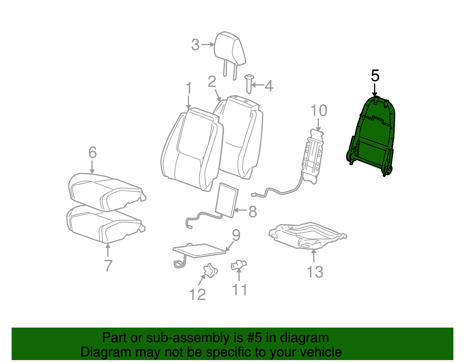 2005-2009 GM Seat Back Frame 89041750 | Capital Chevy Parts