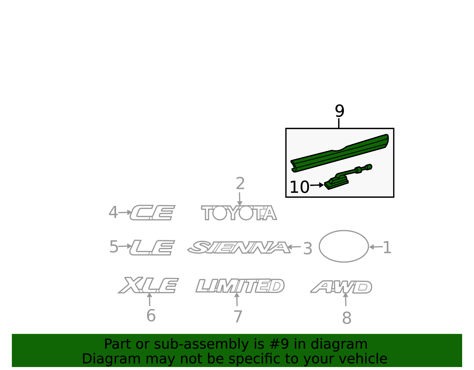 Lift-Gate Finish Panel 76801-AE011-B0 | Toyota Parts Center