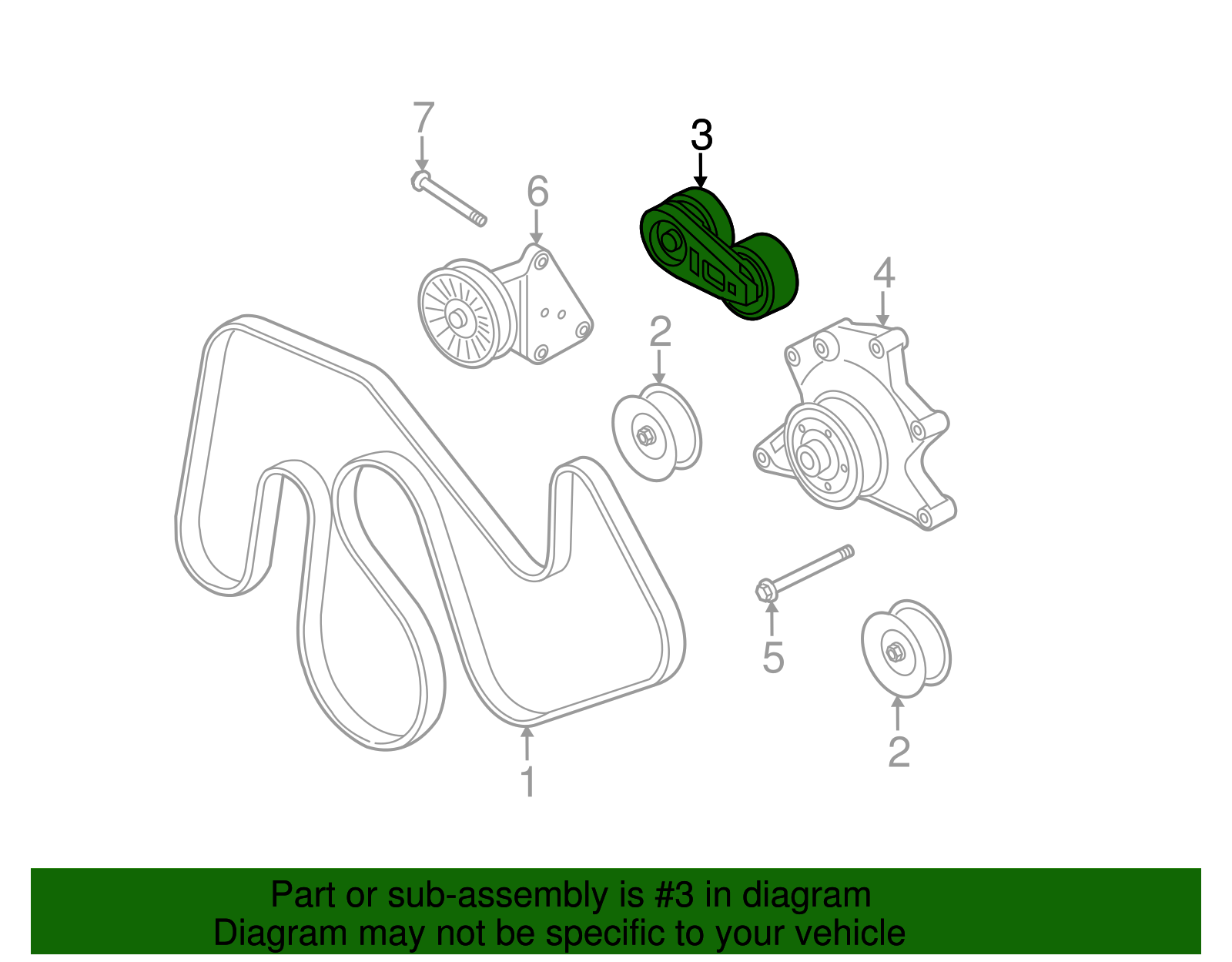 Genuine OEM Ford Part - Accessory Drive Belt Tensioner Assembly BC3Z ...