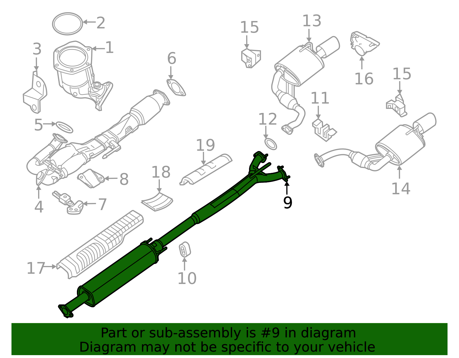 2009-2023 Nissan Maxima Muffler & Pipe 20300-ZX70A | My Nissan Part