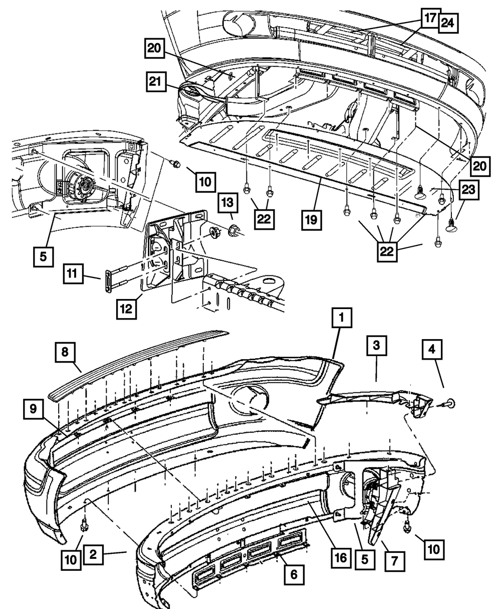55077387AA - Grille Bumper 2002-2005 Dodge | Mopar Parts Delivered