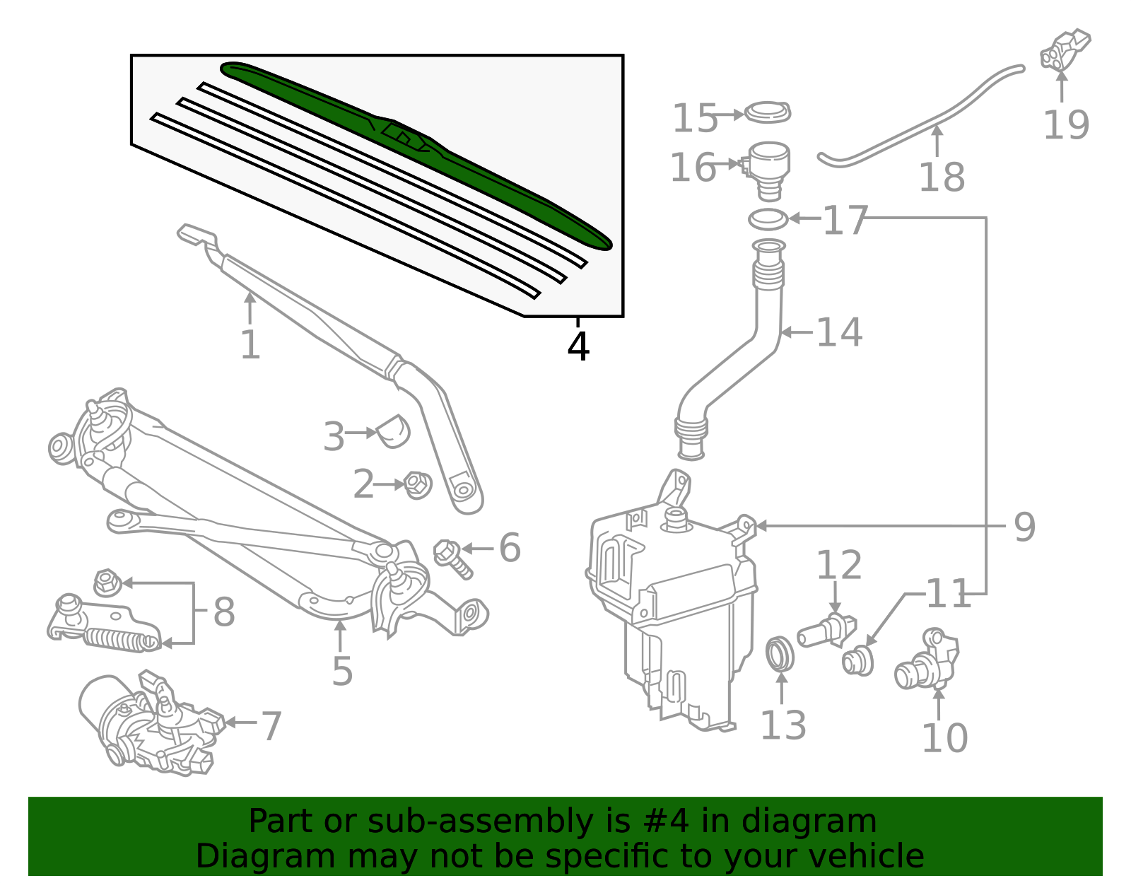 Genuine Official Toyota Wiper Blade part# 85222-0E050 for 2014-2019 ...