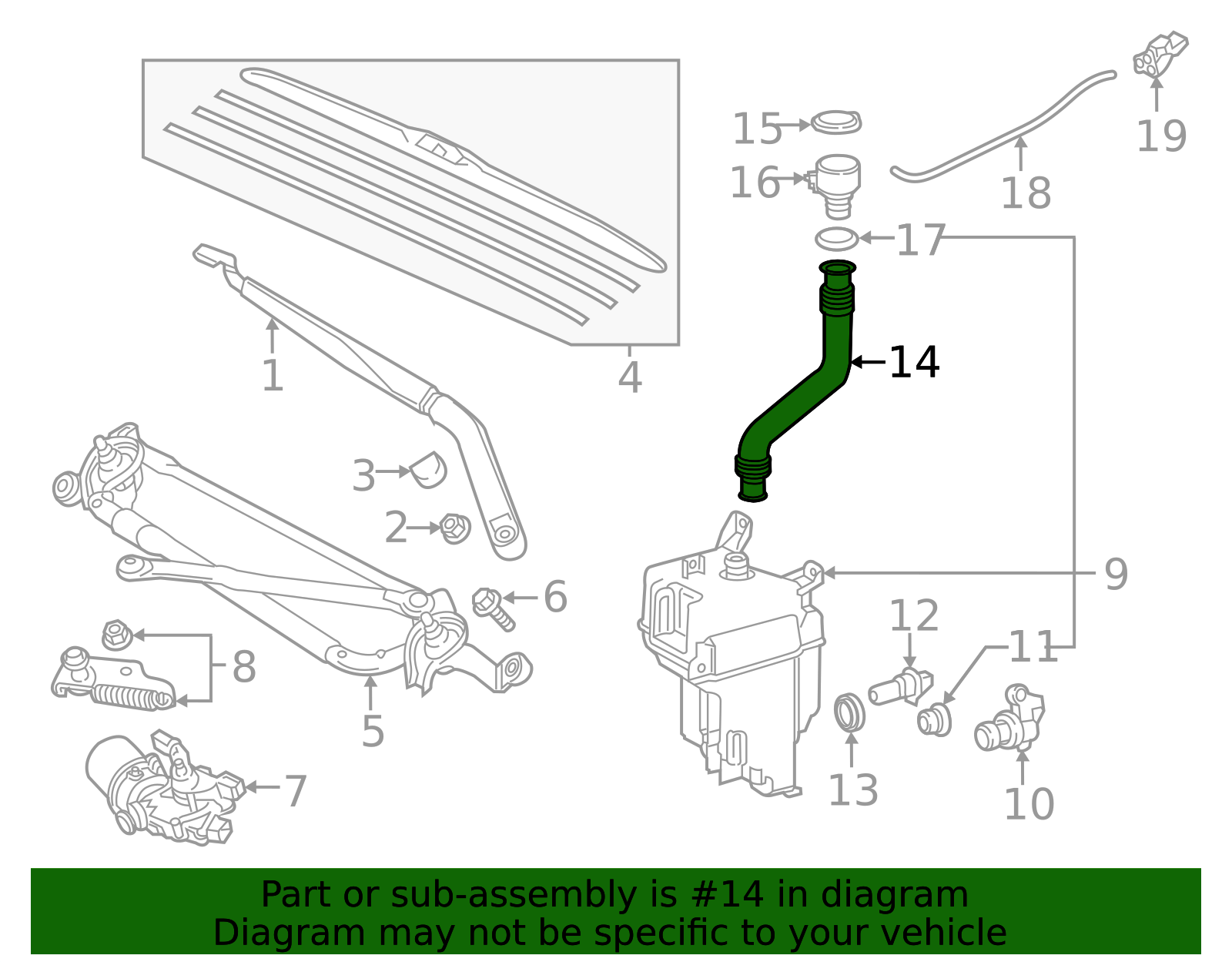 2014-2019 Toyota Highlander Washer Fluid Reservoir Filler Pipe 85319 ...