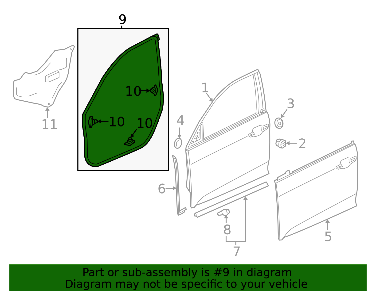 72350-TBA-A01 - Door Weather-Strip 2016-2021 Honda Civic | Honda Parts ...